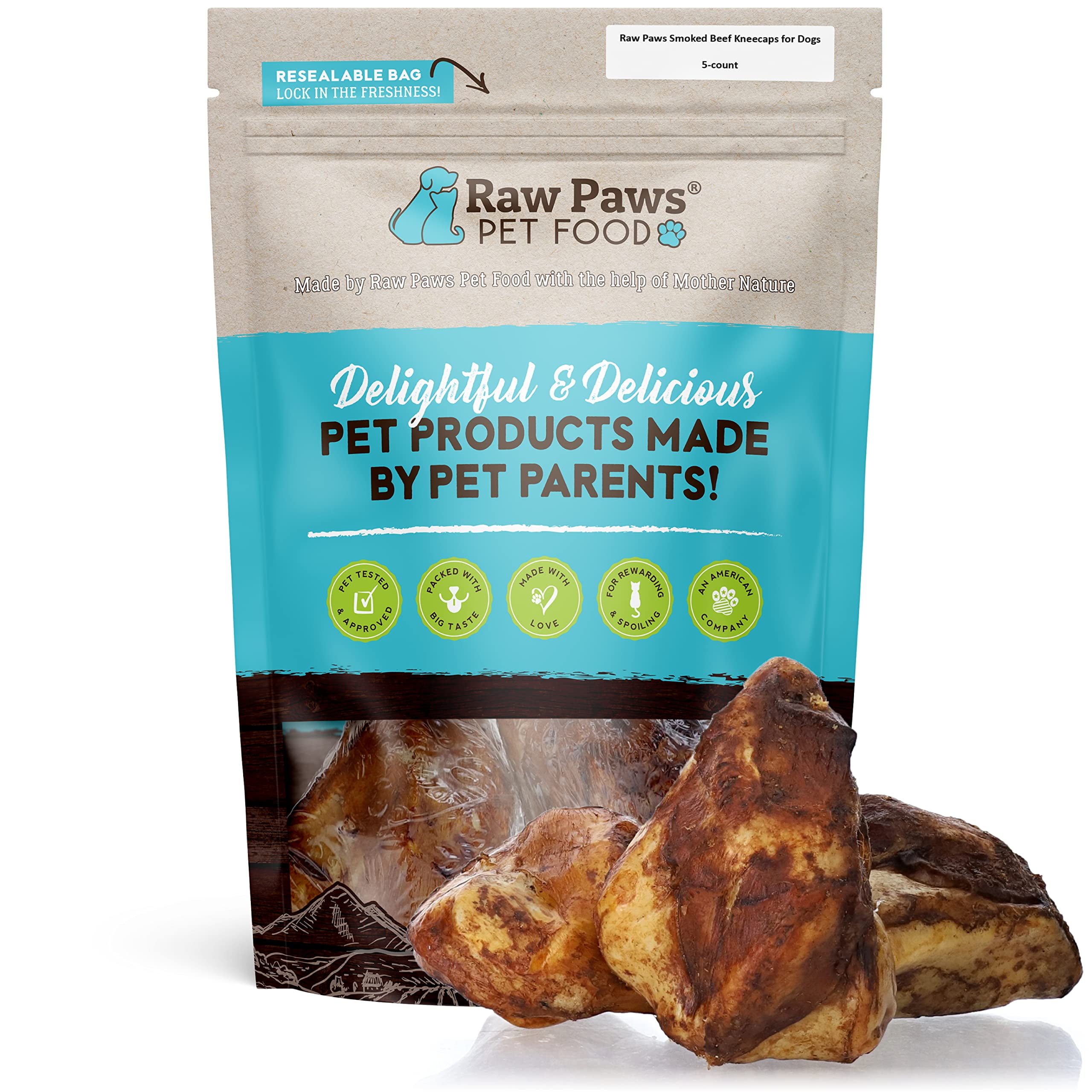 Raw Paws Smoked Beef MMF7 Kneecaps for Dogs, 5-ct - USA - Free Range ...