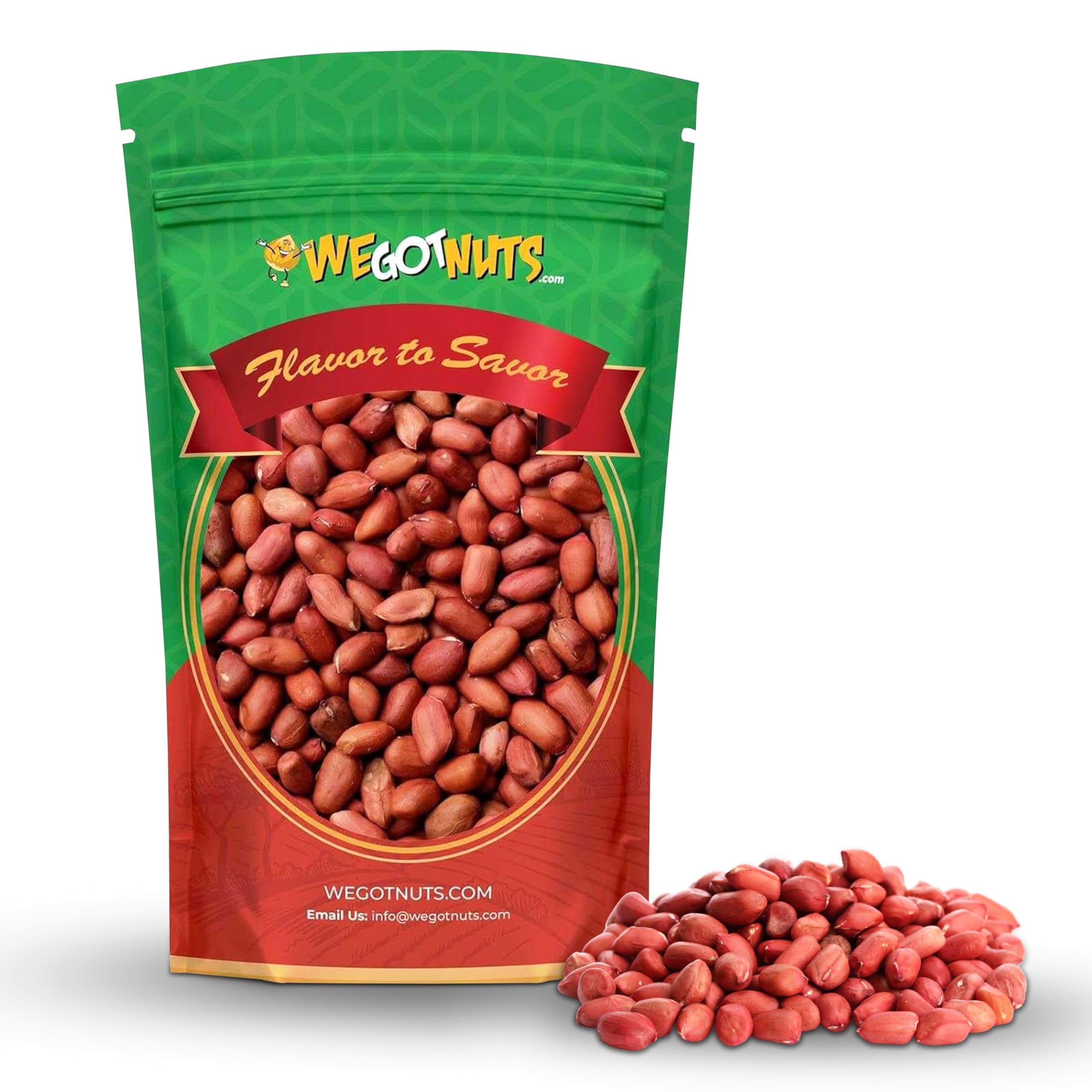 Raw Red skin Peanuts, VTF5 USA Grown, (Unsalted) 5LB Bag Bulk (80oz ...