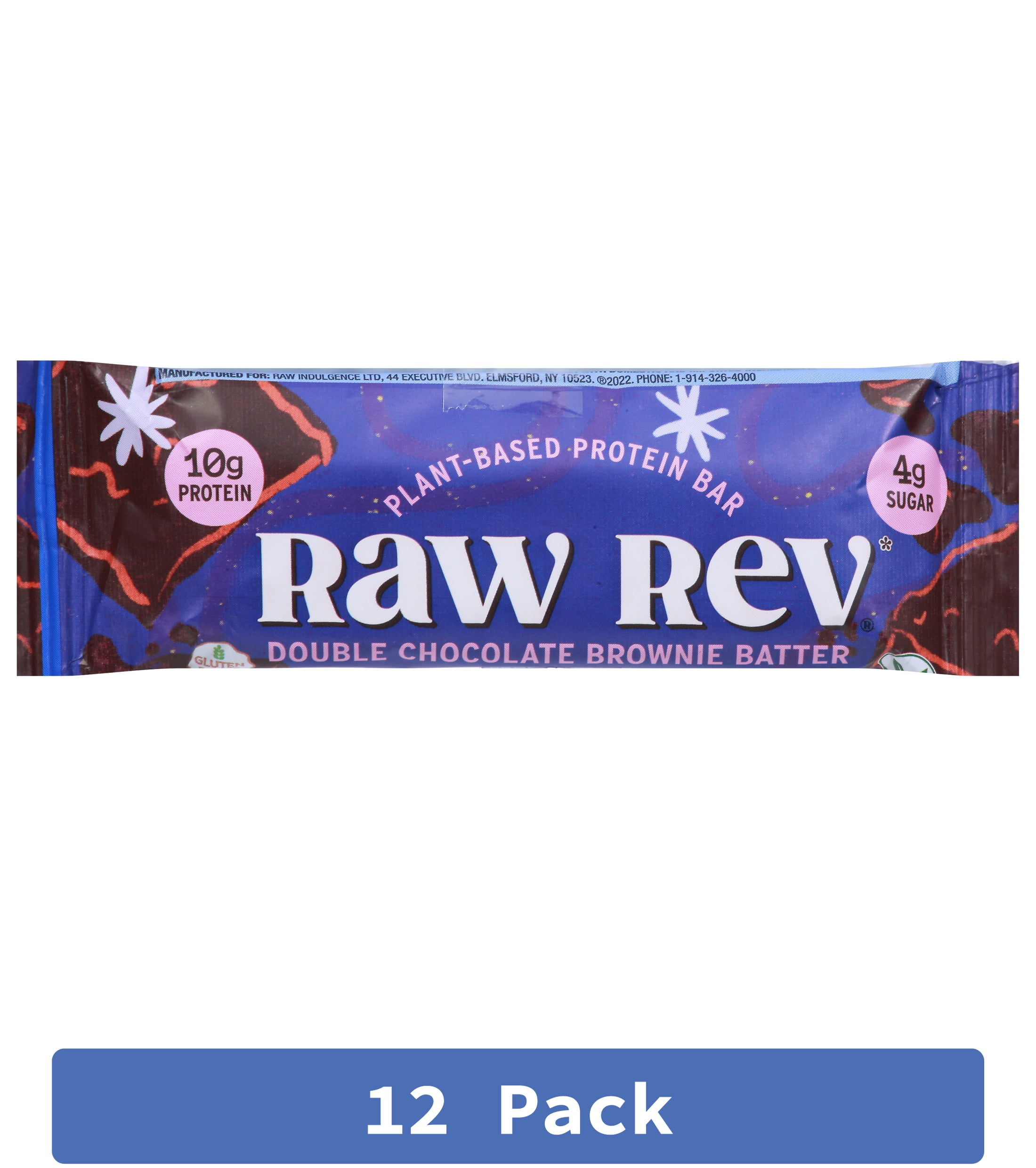Raw Rev Bar Protein Glow Chocolate Brownie 1.6 oz (Pack of 12 ...
