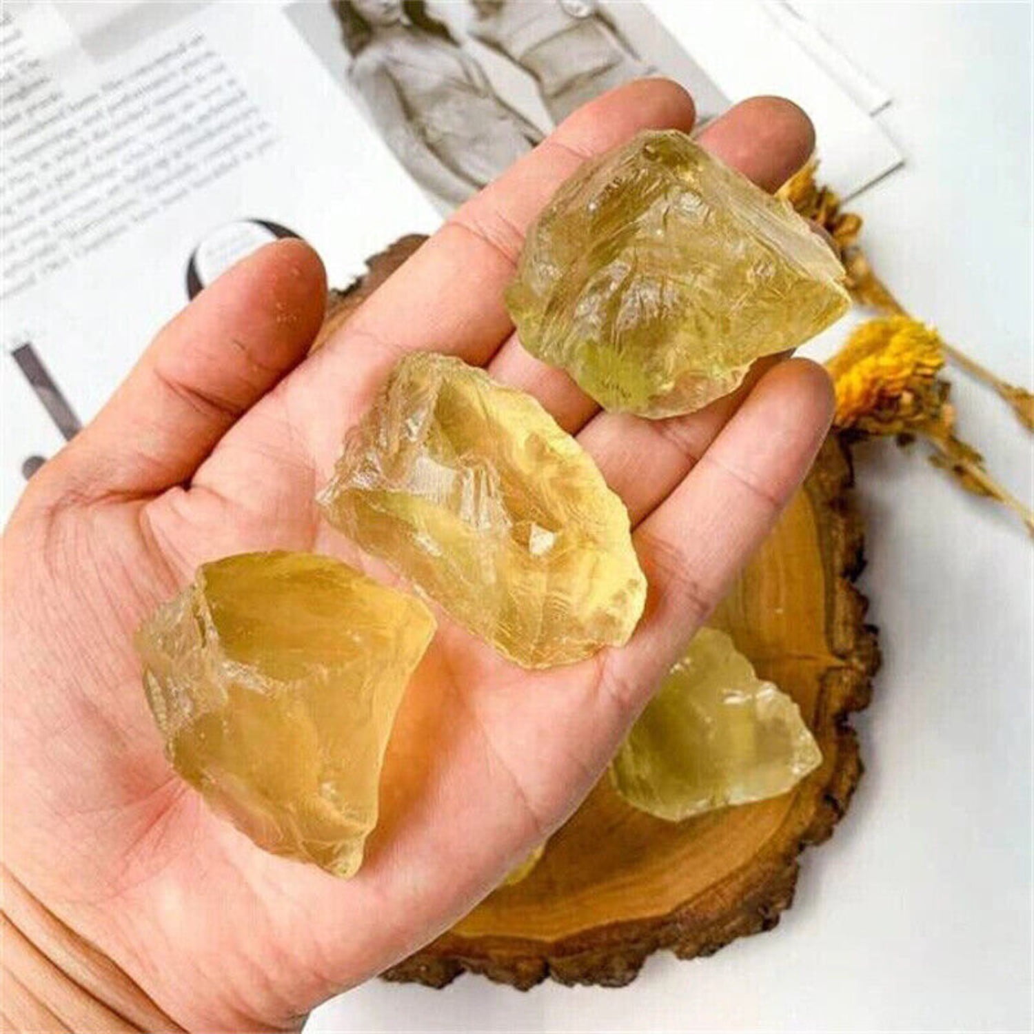 Raw Rough Large Citrine Quartz Crystal Reiki Mineral Rock Block Sample ...