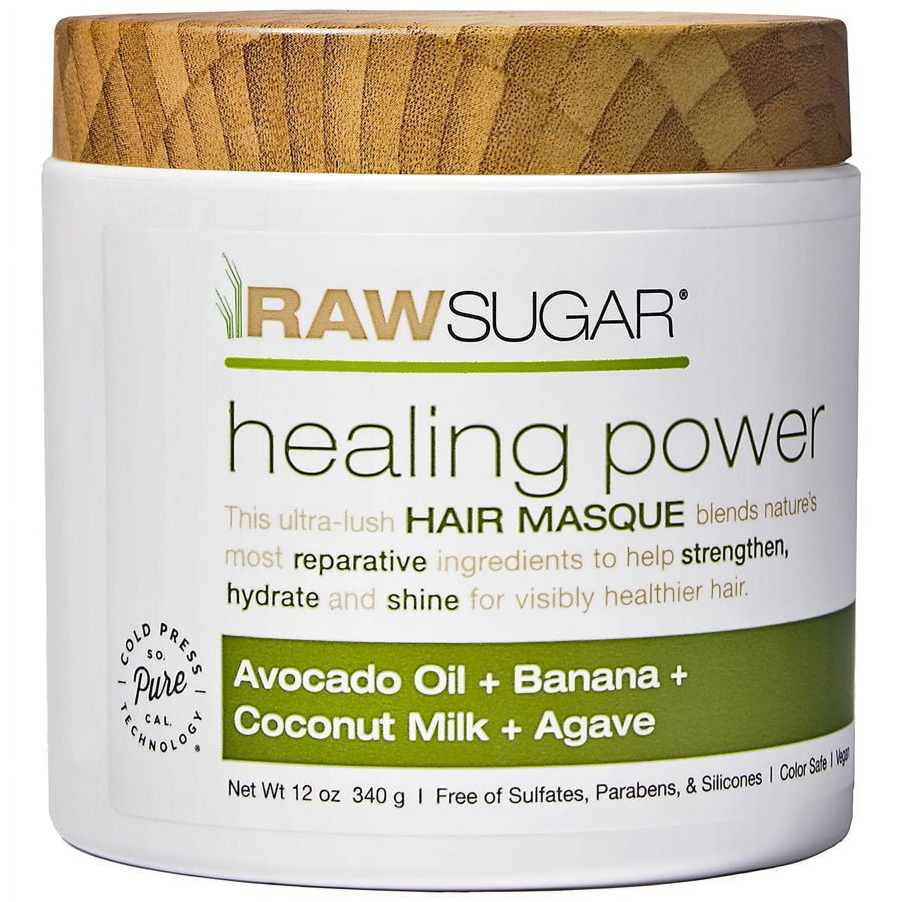Raw Sugar Healing Power Hair Masque Avocado Oil + Banana + Coconut Milk ...