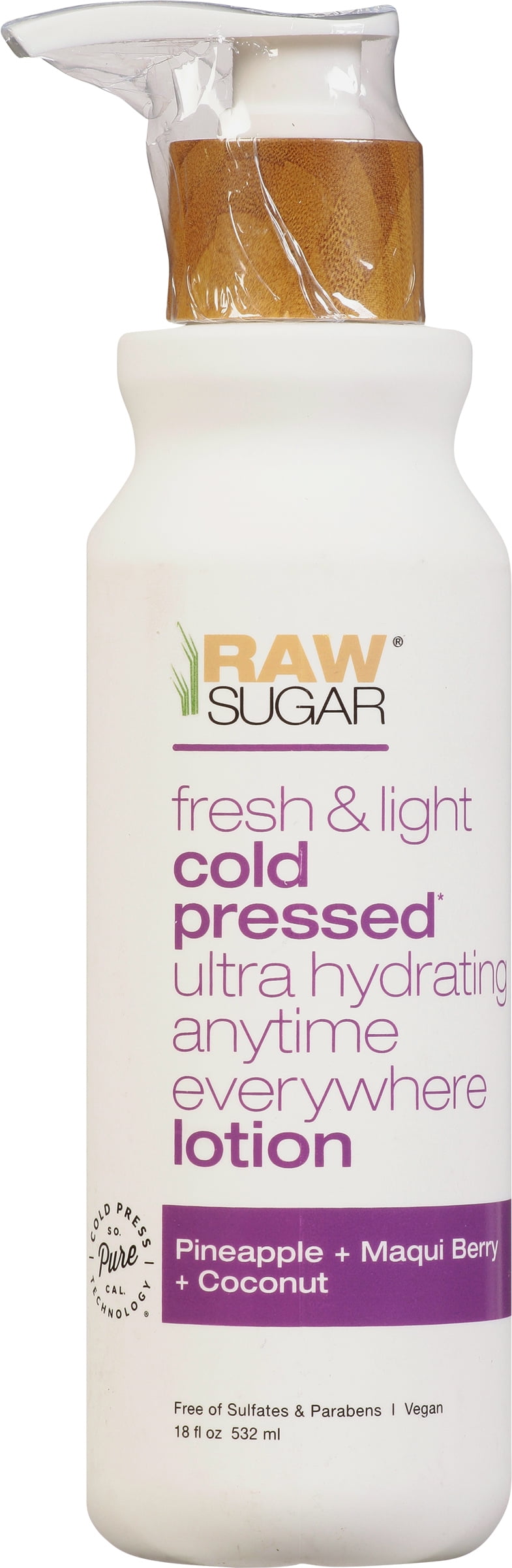 Raw Sugar Pineapple Maqui Berry Coconut Body Lotion, Cold Pressed, 18 fl oz - Walmart.com