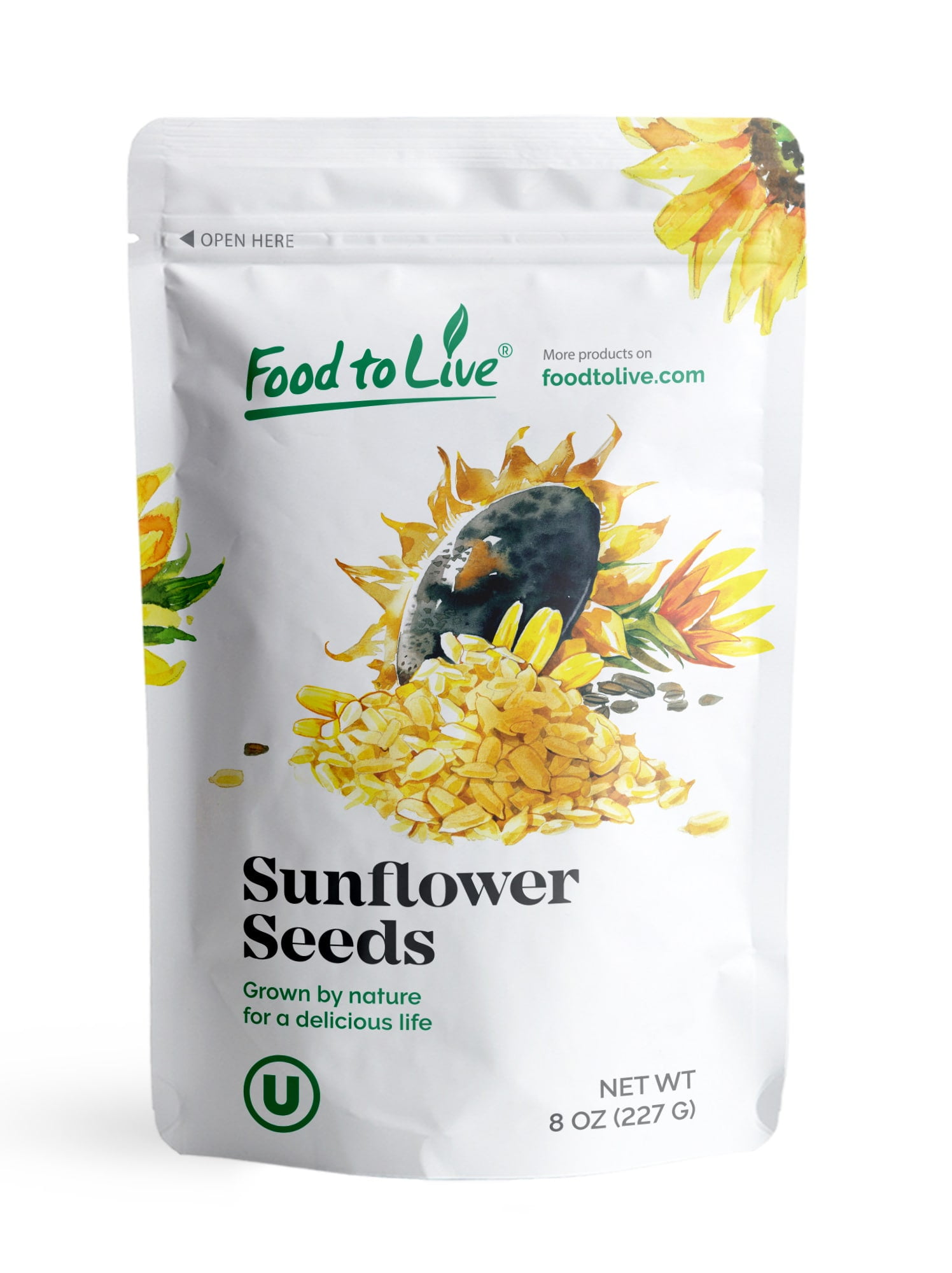 Food to Live Raw Sunflower Seeds, 0.5 Pounds – Natural, Non-GMO, Low ...