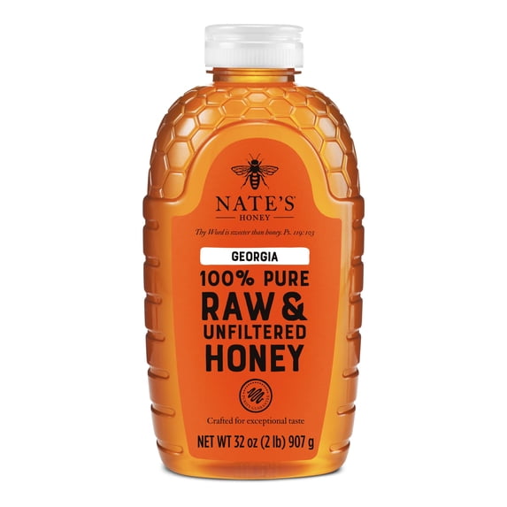 Raw Unfiltered Honey Oz. Squeeze Bottle - Nate S Georgia All-Natural ...
