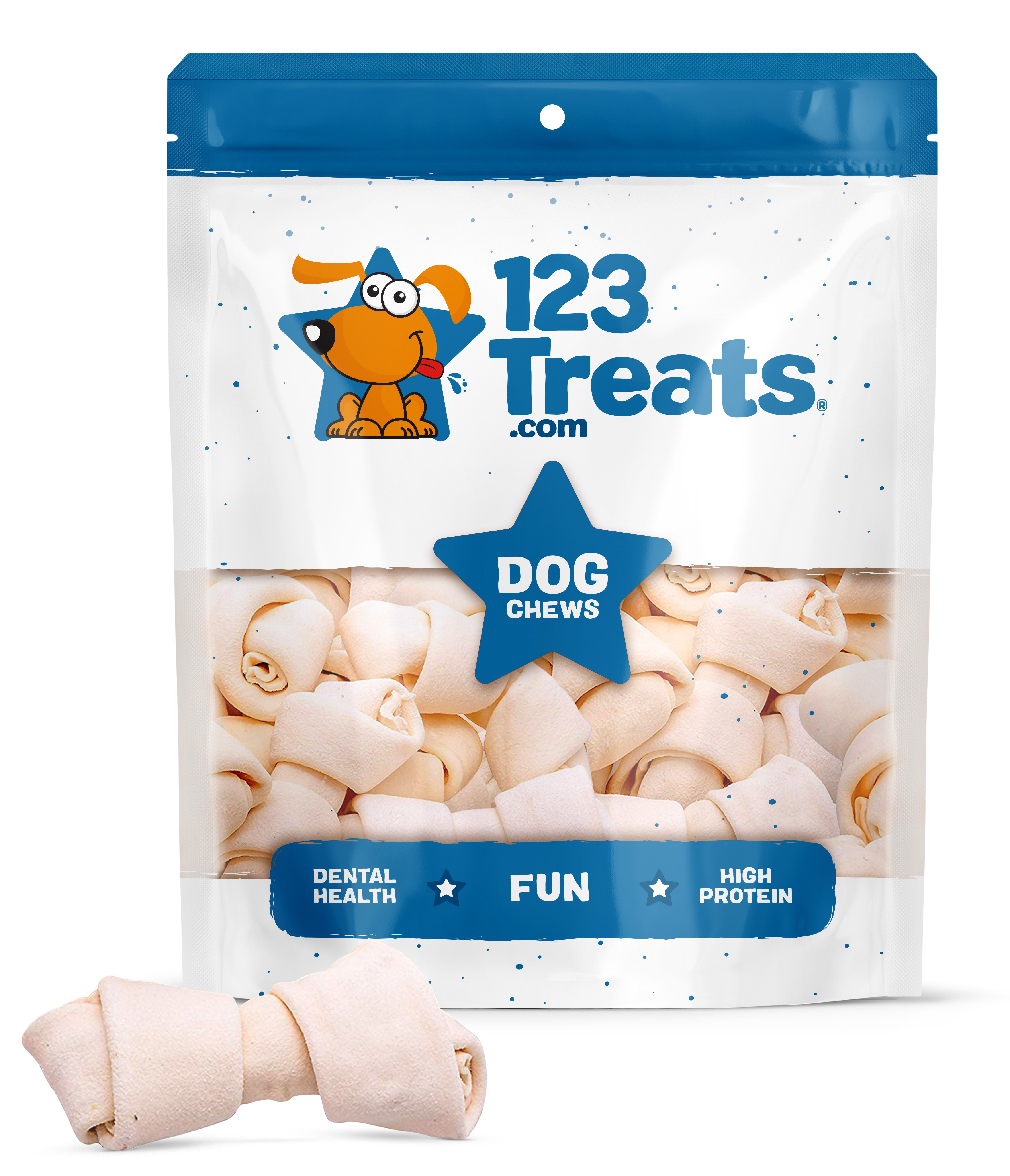 Raw hide Bones Chews 3-4" (25 Bones) Premium Rawhide Dog Bones | Free ...