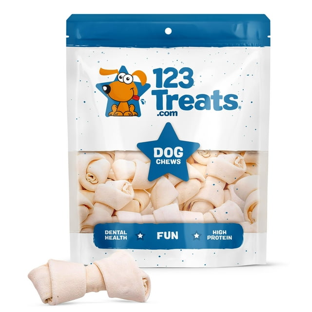 Raw hide Bones Chews 3-4" (25 Bones) Premium Rawhide Dog Bones | Free ...