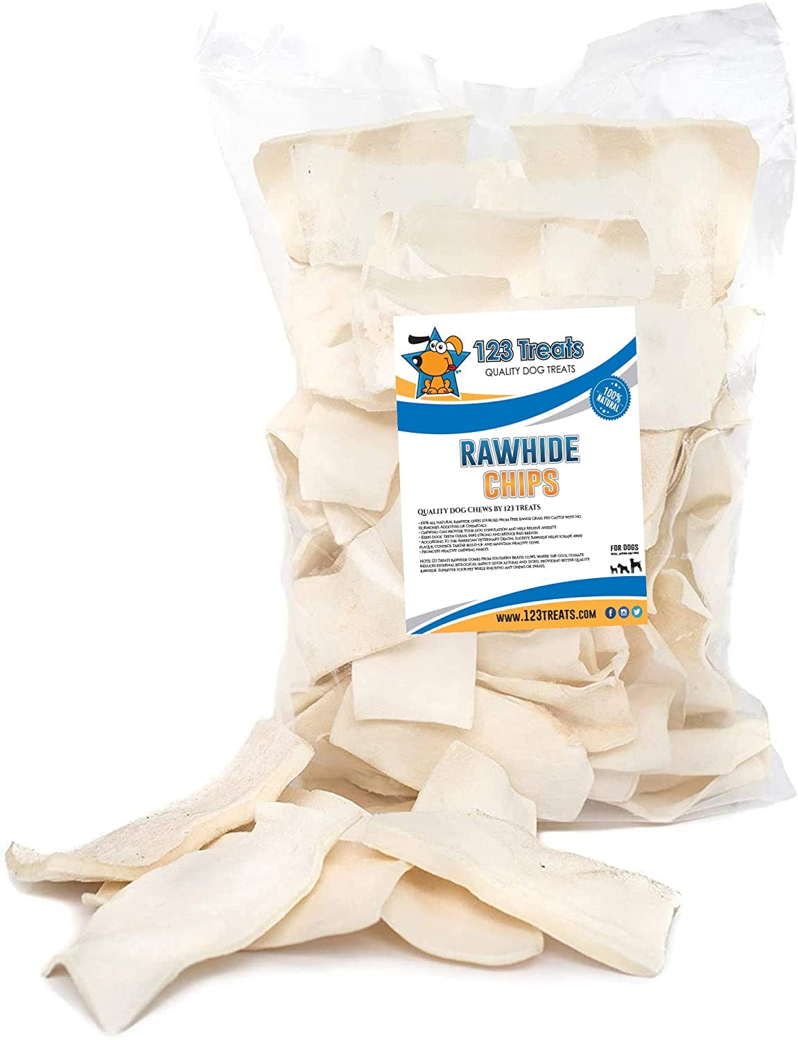 123 Treats Rawhide Dog Chews (2 lbs), Natural, Grass Fed Livestock ...