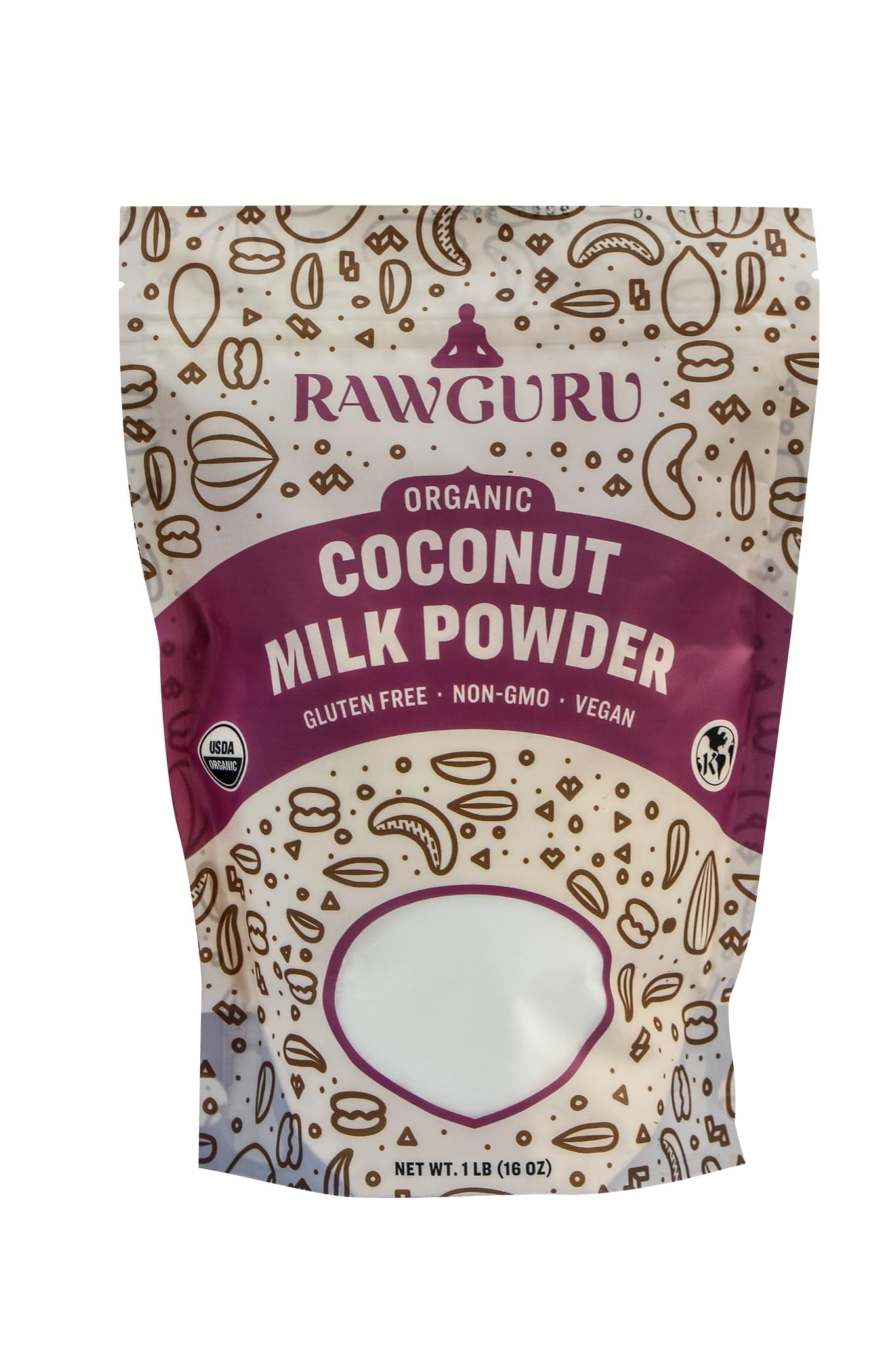 RawGuru Organic Coconut Milk BDF32 Powder - Vegan & Nutrient-Dense ...