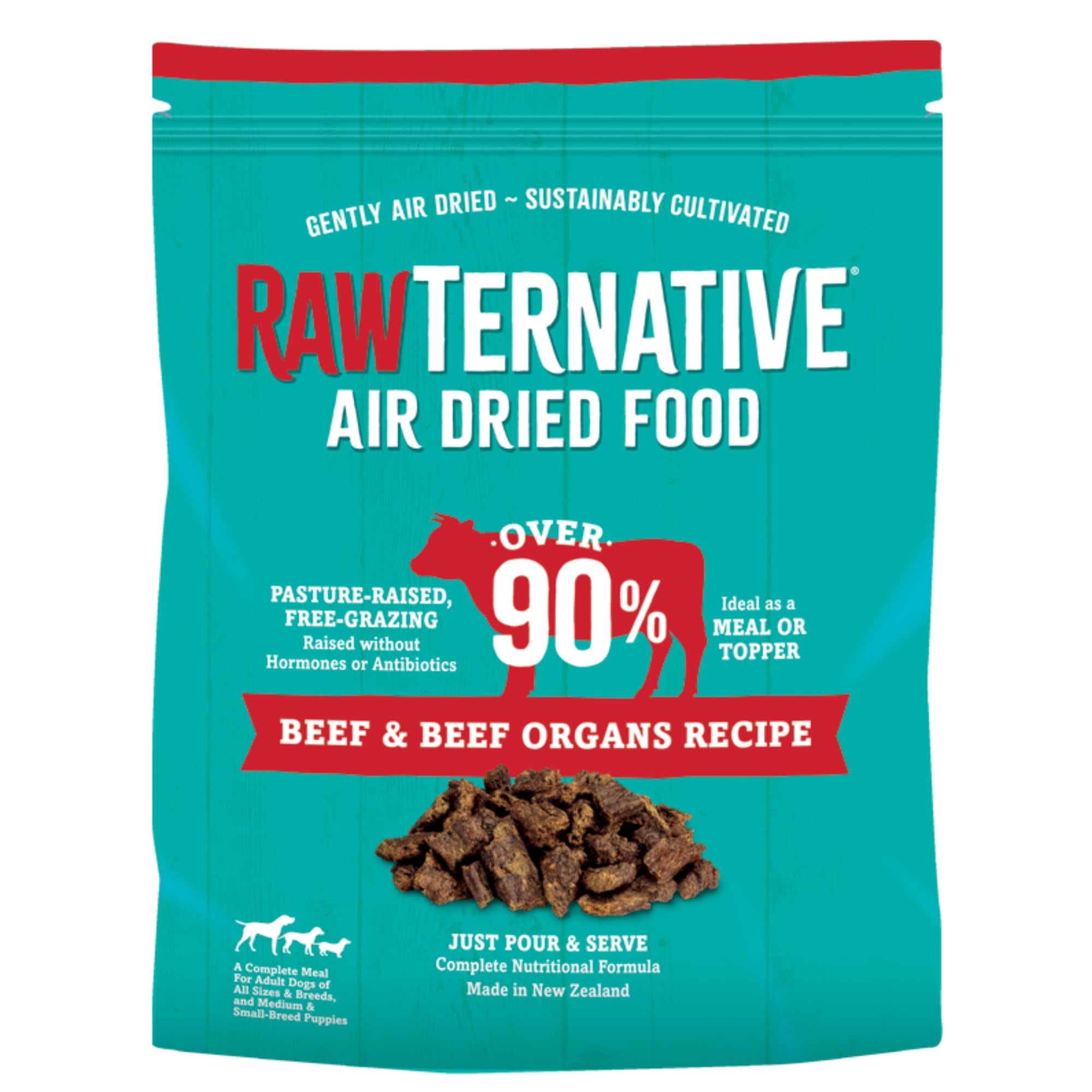 RawTernative Air Dried Dog SBF3 Food, High Protein, Over 90% Real Beef ...
