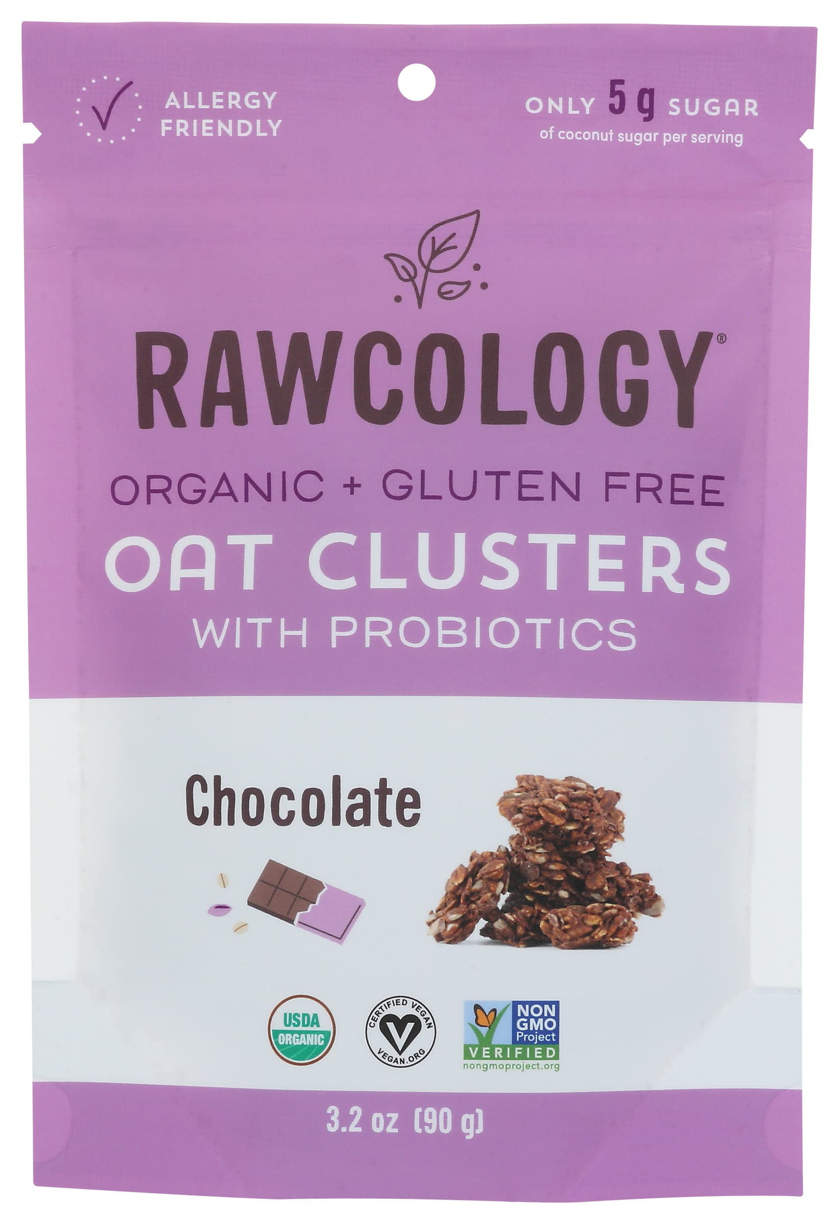 Rawcology Chocolate Oat Clusters Organic 3.2 oz (Pack Of 6) - Walmart.com