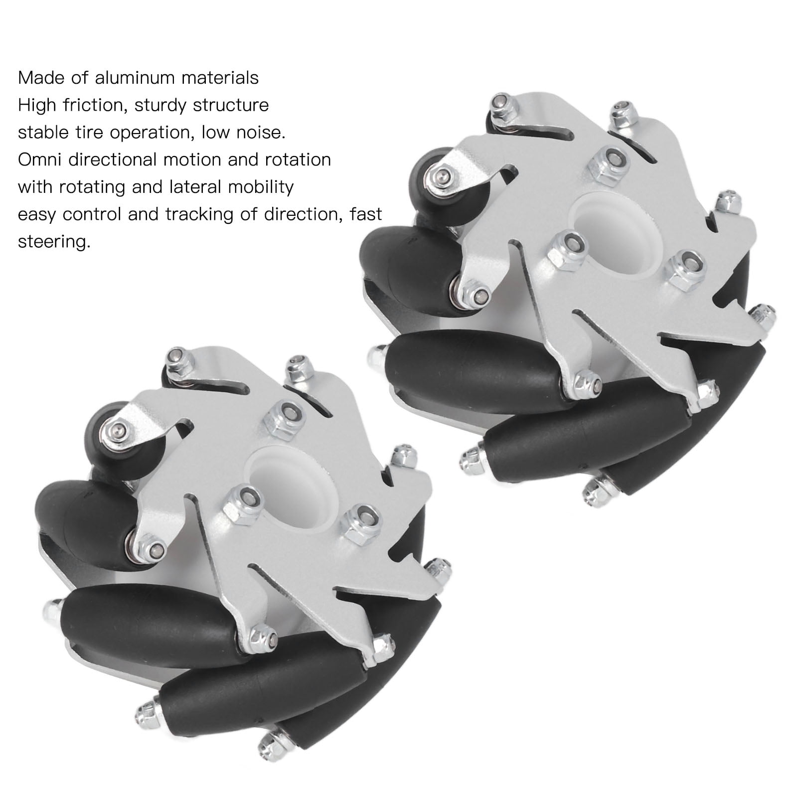 Rawiri 4PCS 60mm Omni Directional Wheel Aluminium Smart RC Robot Left ...