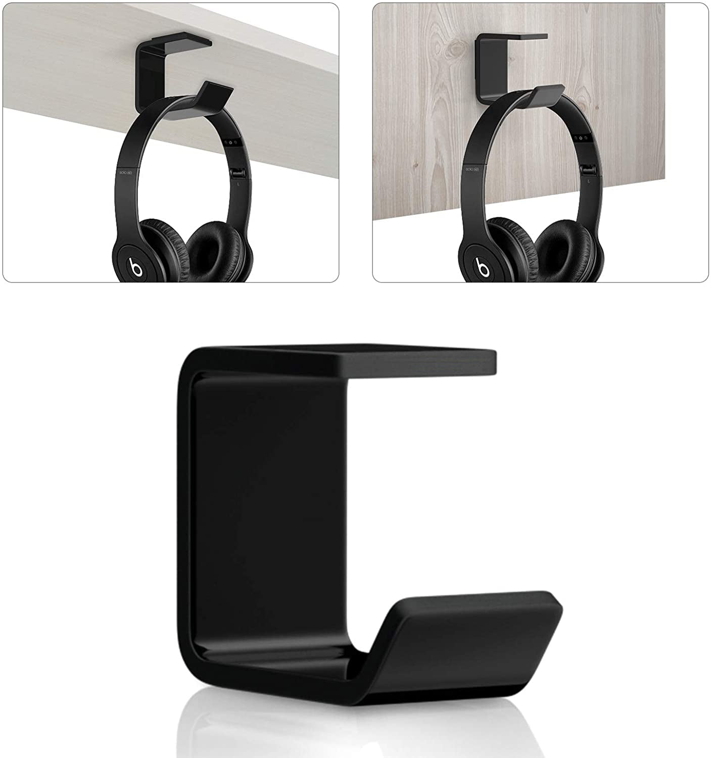 Rawiri Acrylic Desk-Mount Headphone Hanger with 3M Adhesive, Space ...