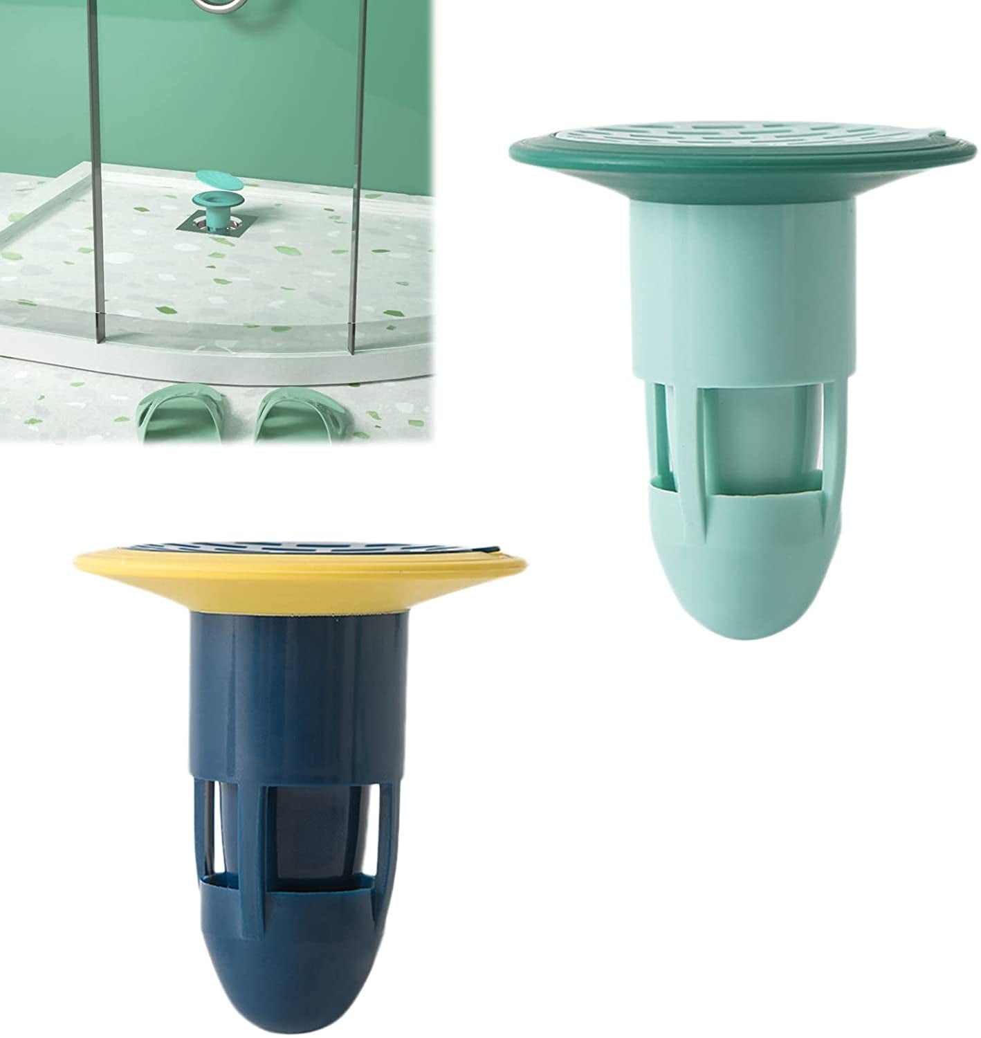 Rawiri Anti-Odor Shower Drain, 2 Pieces Anti-Blocking Floor Drain ...