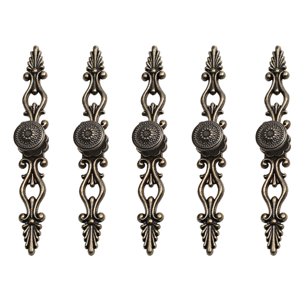 Rawiri Antique Cabinet Knobs & Pulls Set - 5 Vintage Drawer Handles ...
