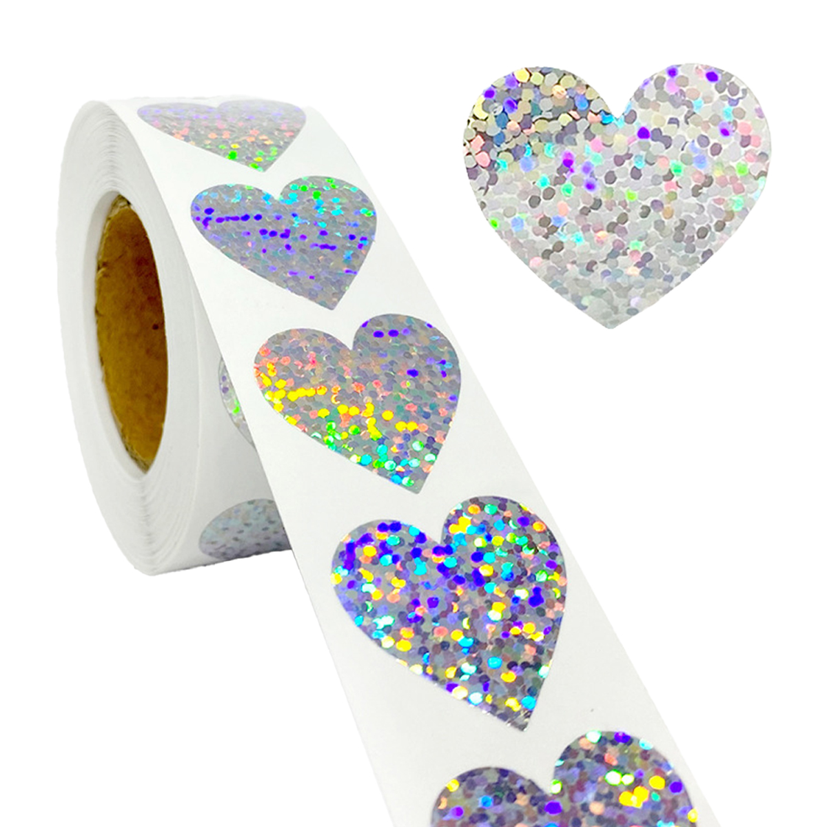 Rawiri Silver Star Stickers Roll 1 inch Self Adhesive Sparkly Shiny ...