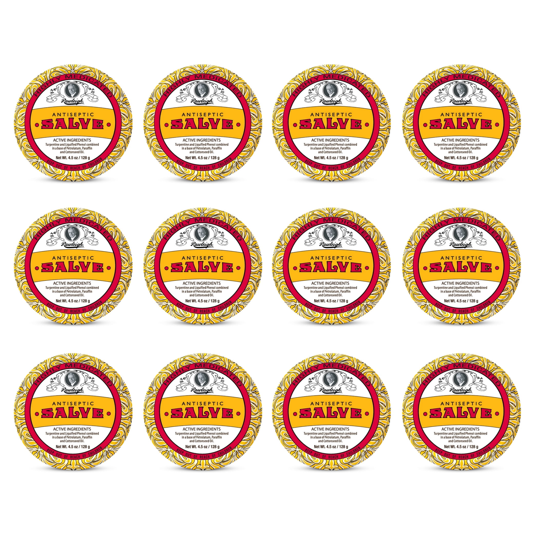Rawleigh Antiseptic Salve Yellow Big Tin, 4.5 oz, 12 Count - Walmart.com