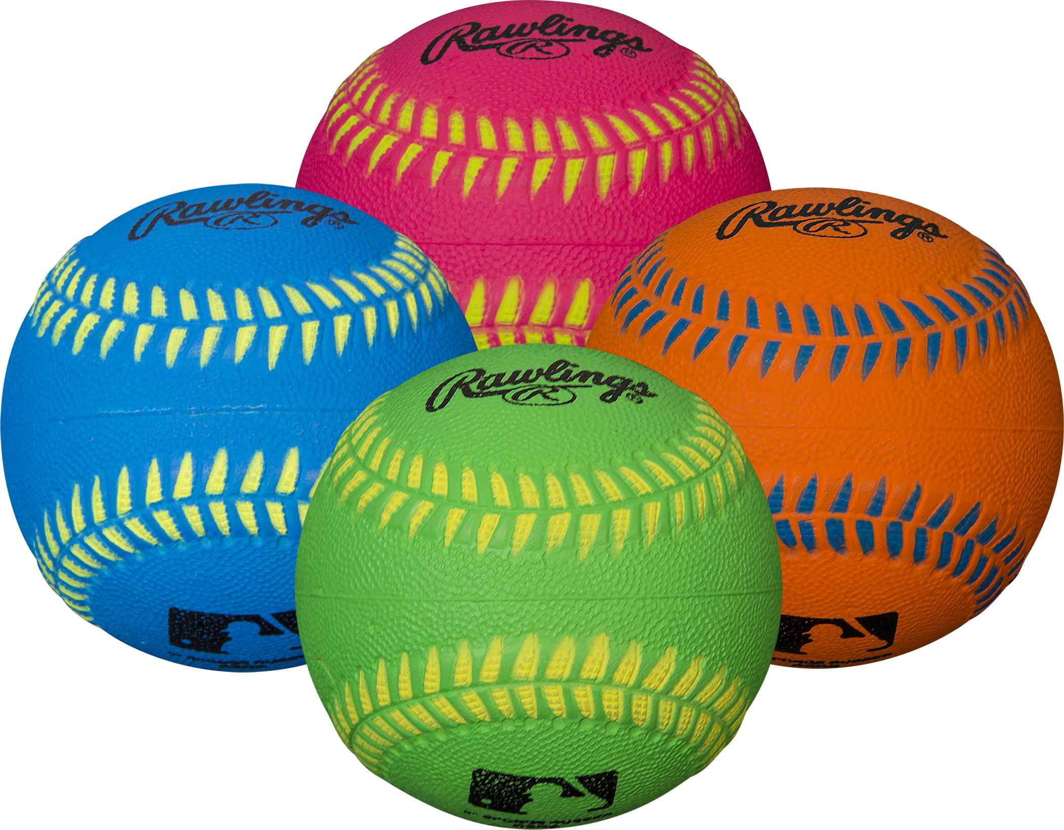 Rawlings Neon Multi-Colored Spongy Rubber Baseballs 2 Dozen Display Box ...