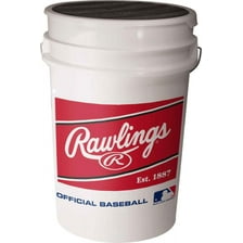 BUCKET W/PADDED LID & 3 DOZEN LEATHER BASEBALLS - Walmart.com