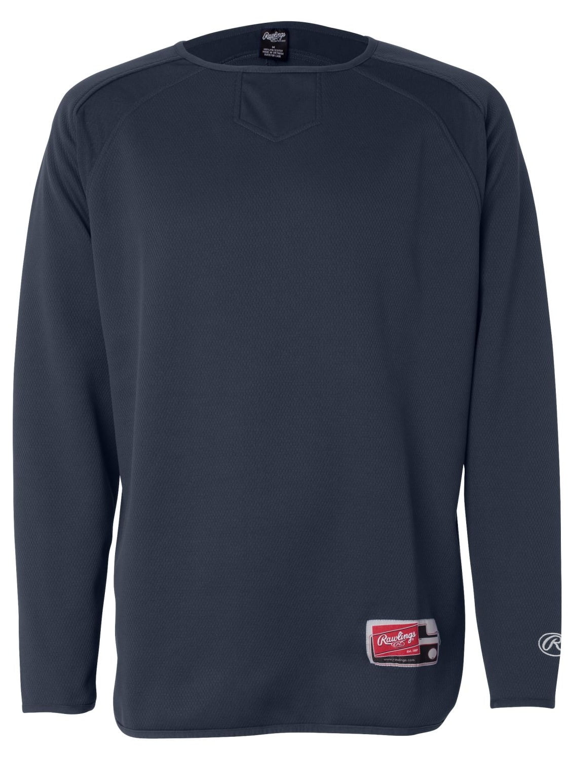Rawlings 9705 Long Sleeve Flatback Mesh Fleece Pullover - Walmart.com