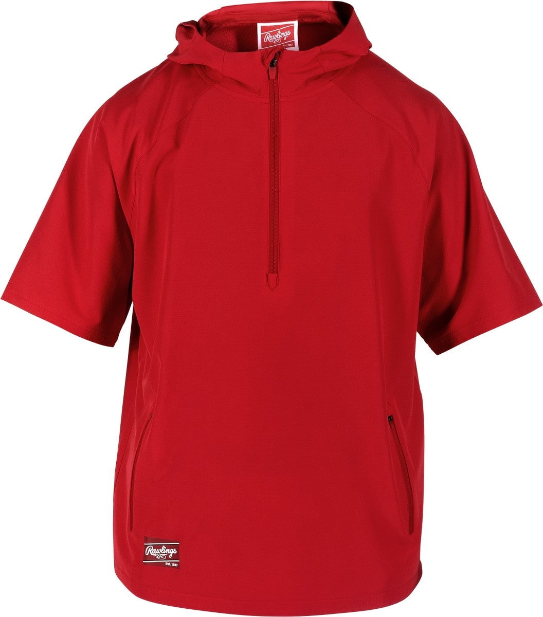 Rawlings Men's Colorsync Short Sleeve Hooded Jacket Scarlet 2XL ...
