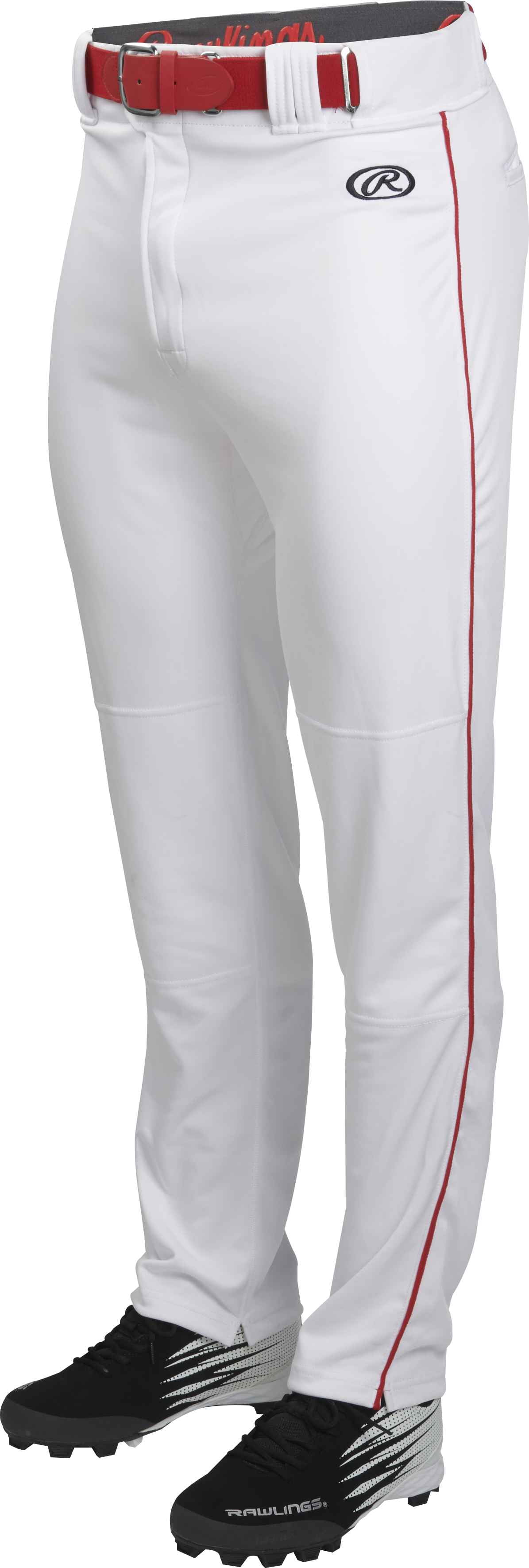 Rawlings Adult Launch 1/8" Piped Pant | White/Scarlet | XLRG - Walmart.com