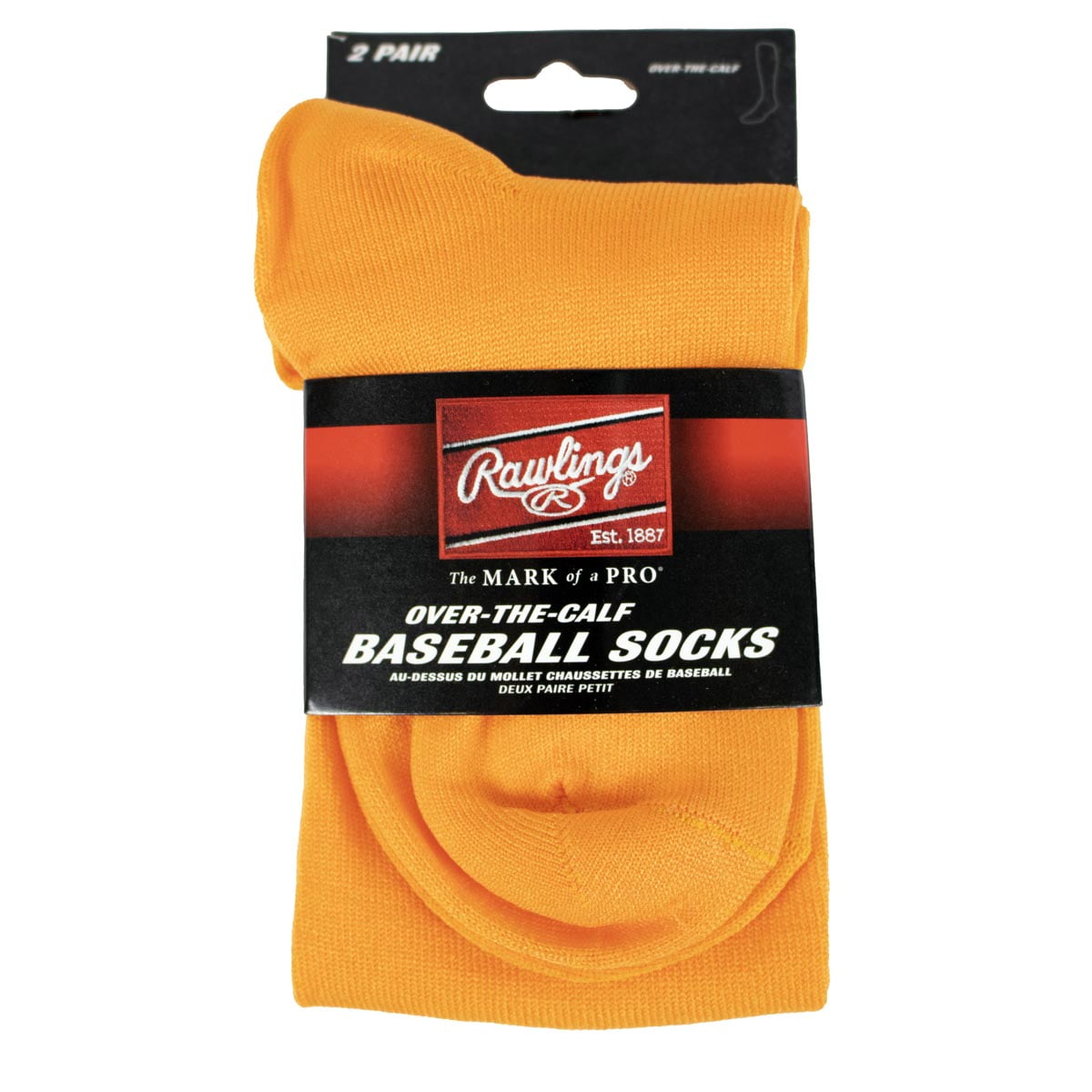 Rawlings Adult Over-The-Calf Baseball Socks - Large - Light Orange ...