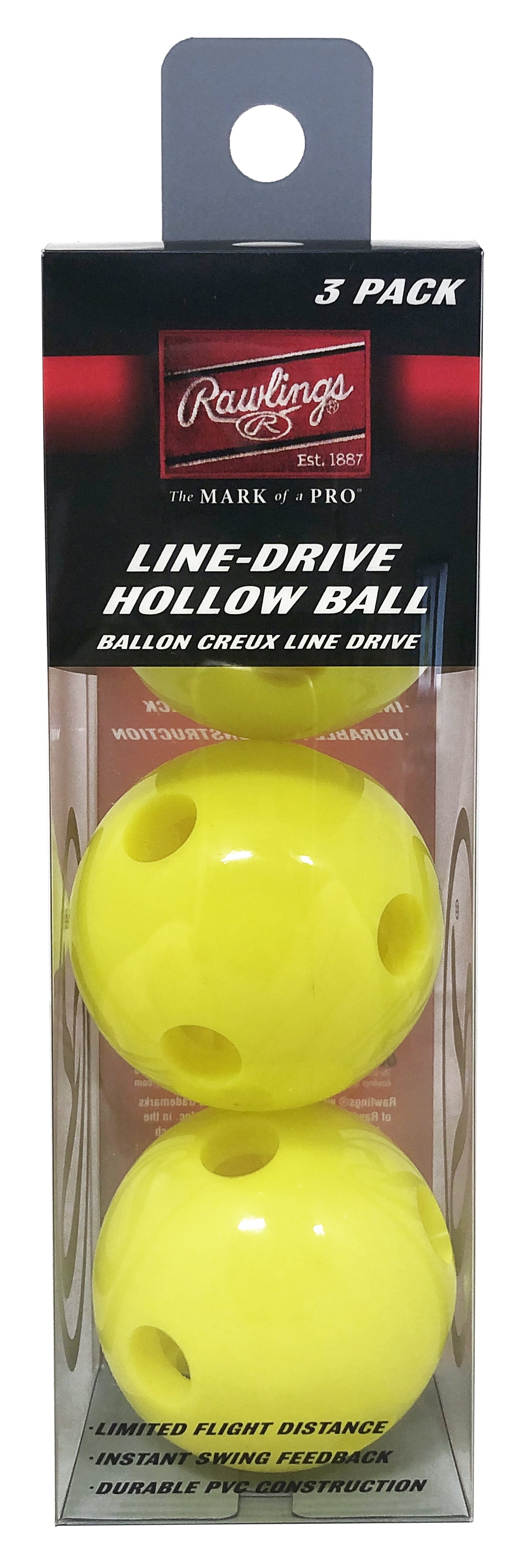 Rawlings Baseball/Softball Line-Drive Hollow Training Balls 3-Pack ...