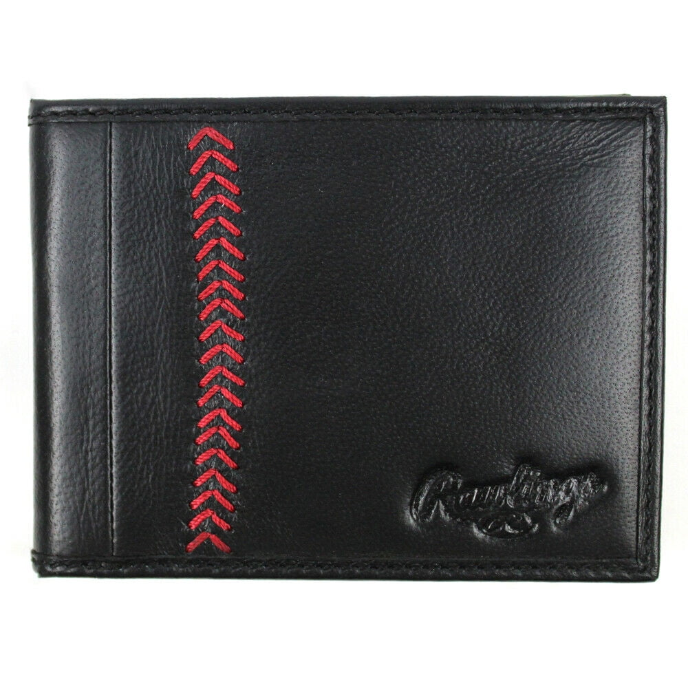Rawlings Baseball Stitch Bi-Fold Wallet Black MW485-001 - Walmart.com