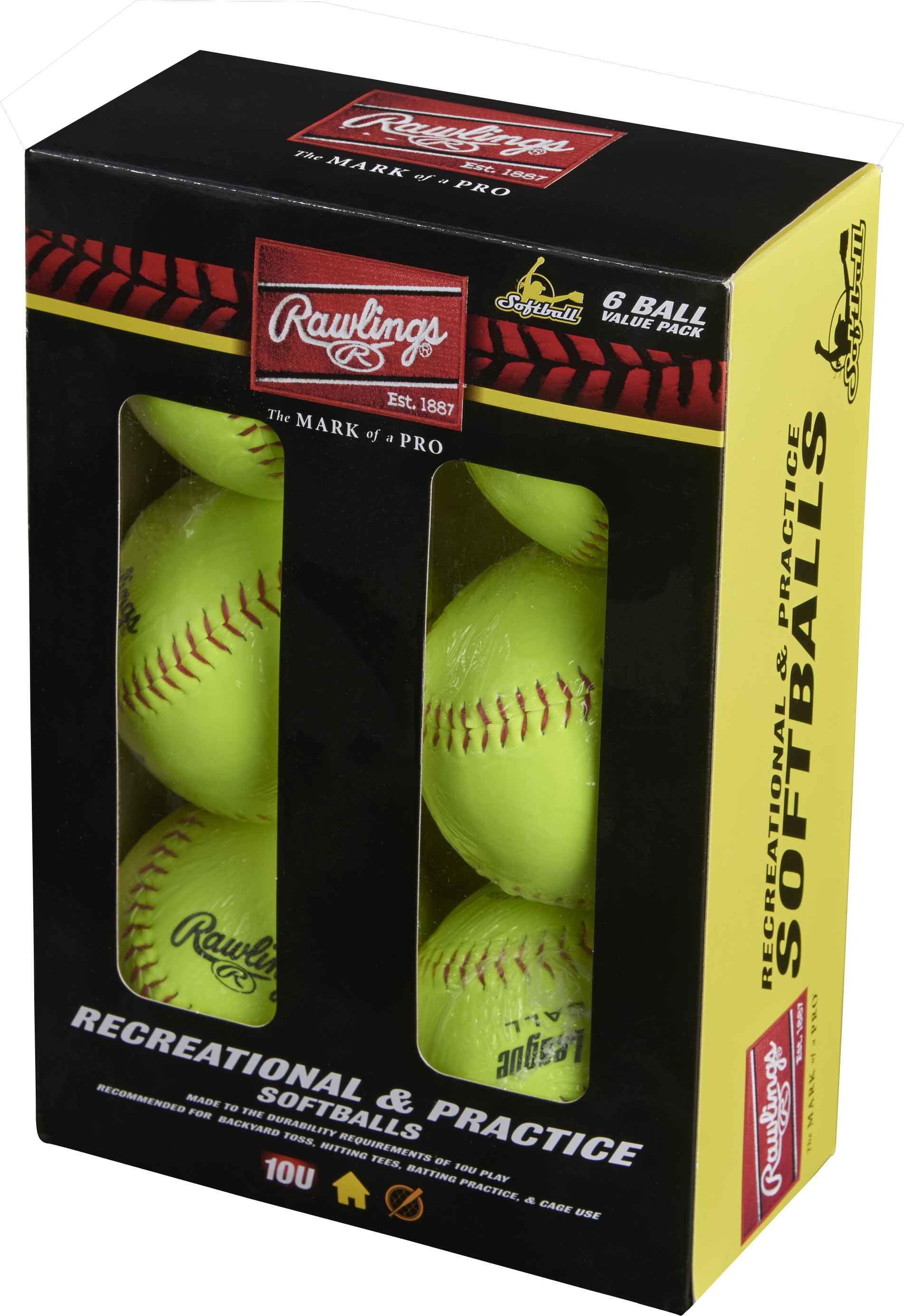 Rawlings Box 6 - 11" Official League Recreational Fastpitch - Walmart.com