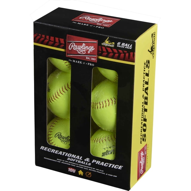 Rawlings Box 6 - 11" Official League Recreational Fastpitch - Walmart.com