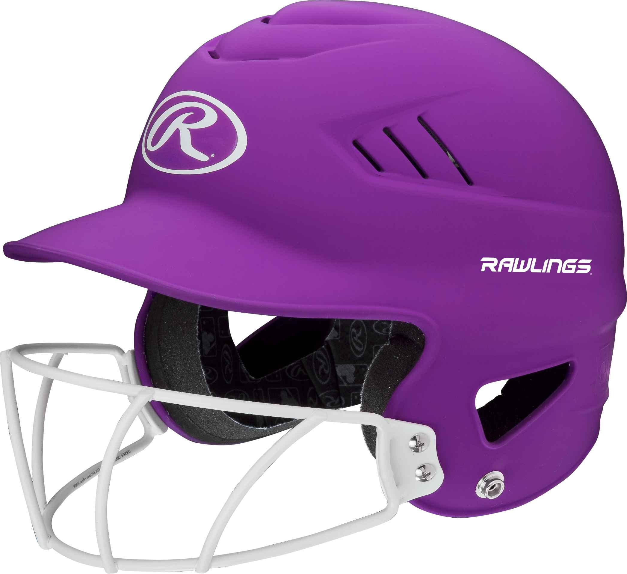 Rawlings Coolflo Batting Helmet, Adult, Matte Purple, Meets NOCSAE ...