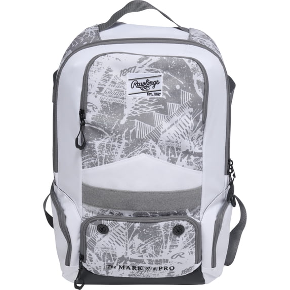 Rawlings Gamer Series Baseball Backpack | Bat & Gear Bag | White ...
