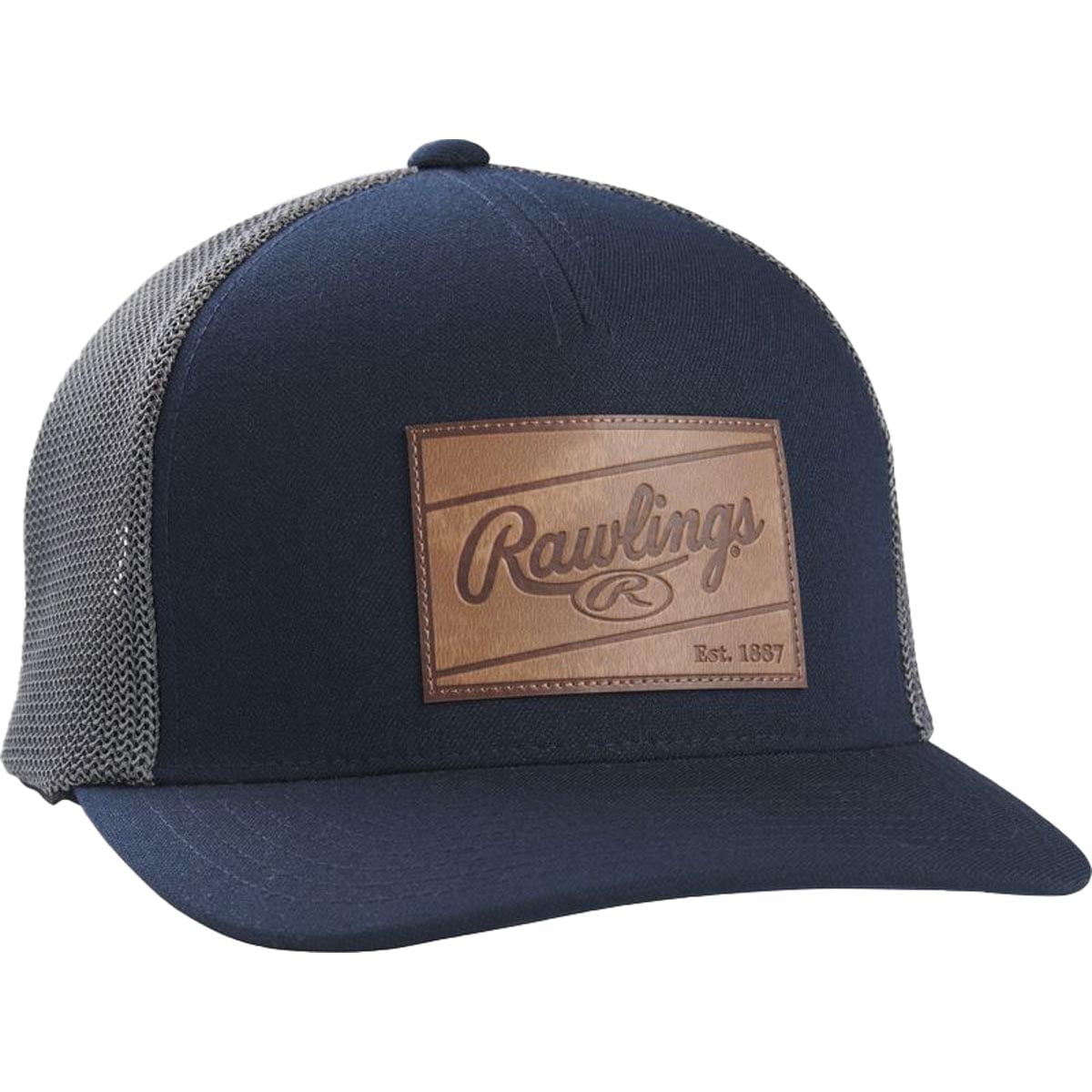 Rawlings Leather Patch Hat Navy - Walmart.com
