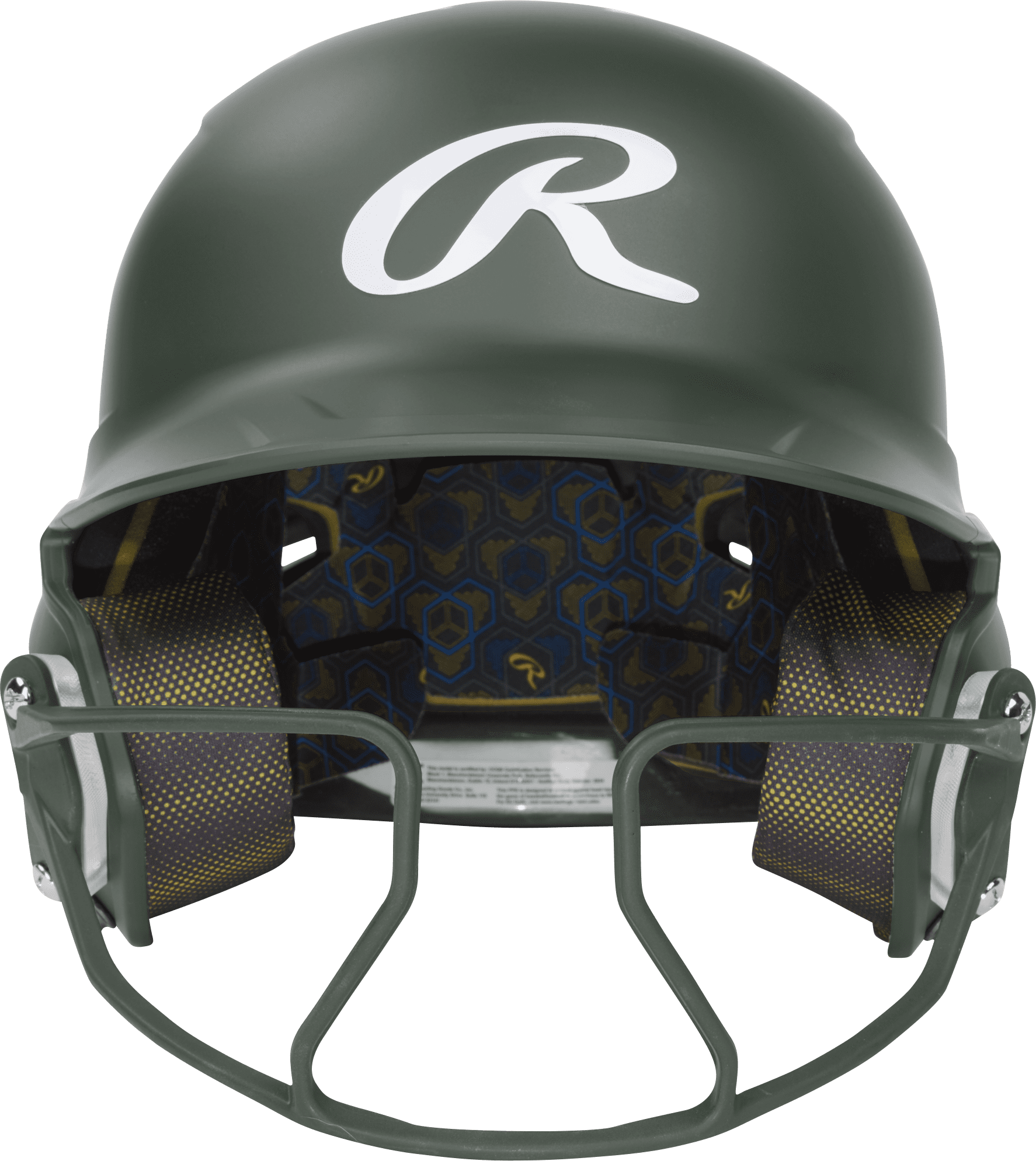 Rawlings Mach Hi-Viz 1-Tone Batting Helmet with Attached Face Guard ...