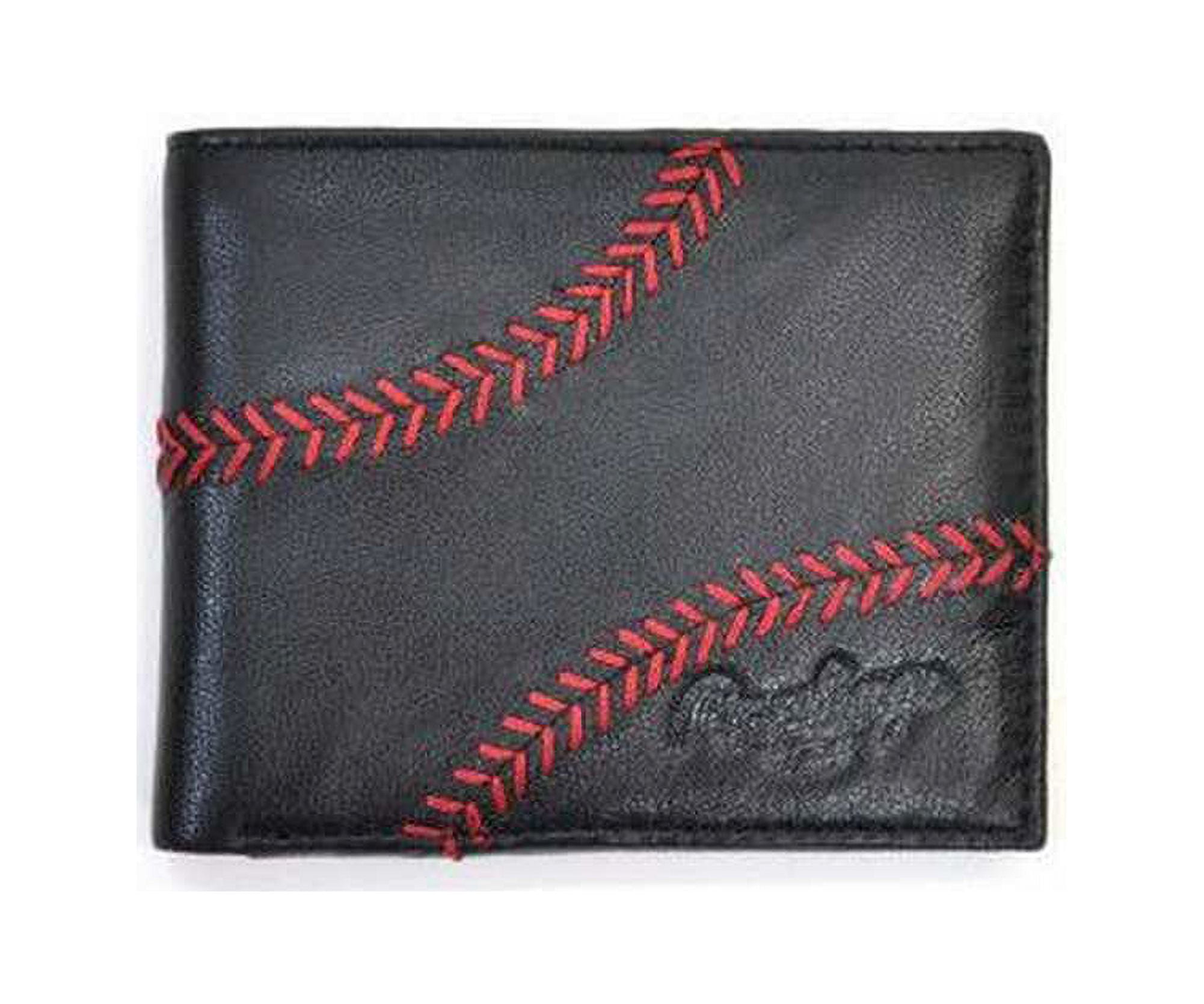 Rawlings Men's Baseball Stitch Bifold Wallet Black OS - Walmart.com
