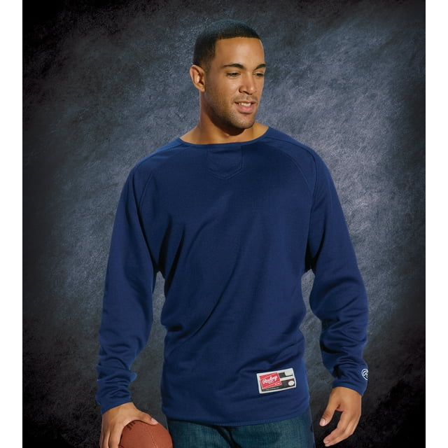 Rawlings Men's Flatback Mesh Long Sleeve Fleece Pullover - RP9705 ...