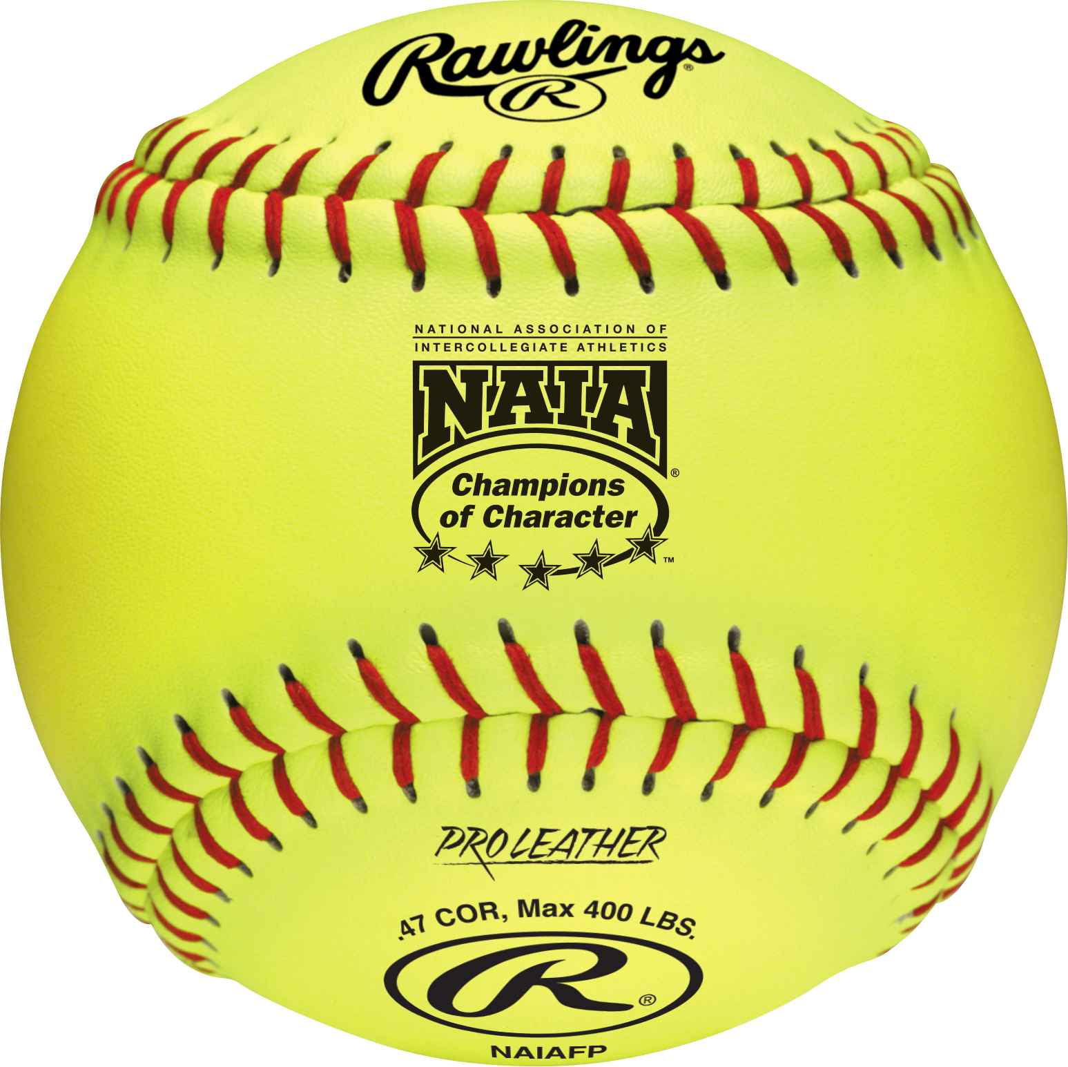 Official Rawlings NAIA 12 inch Fast Pitch Raised Seam Leather Softballs ...