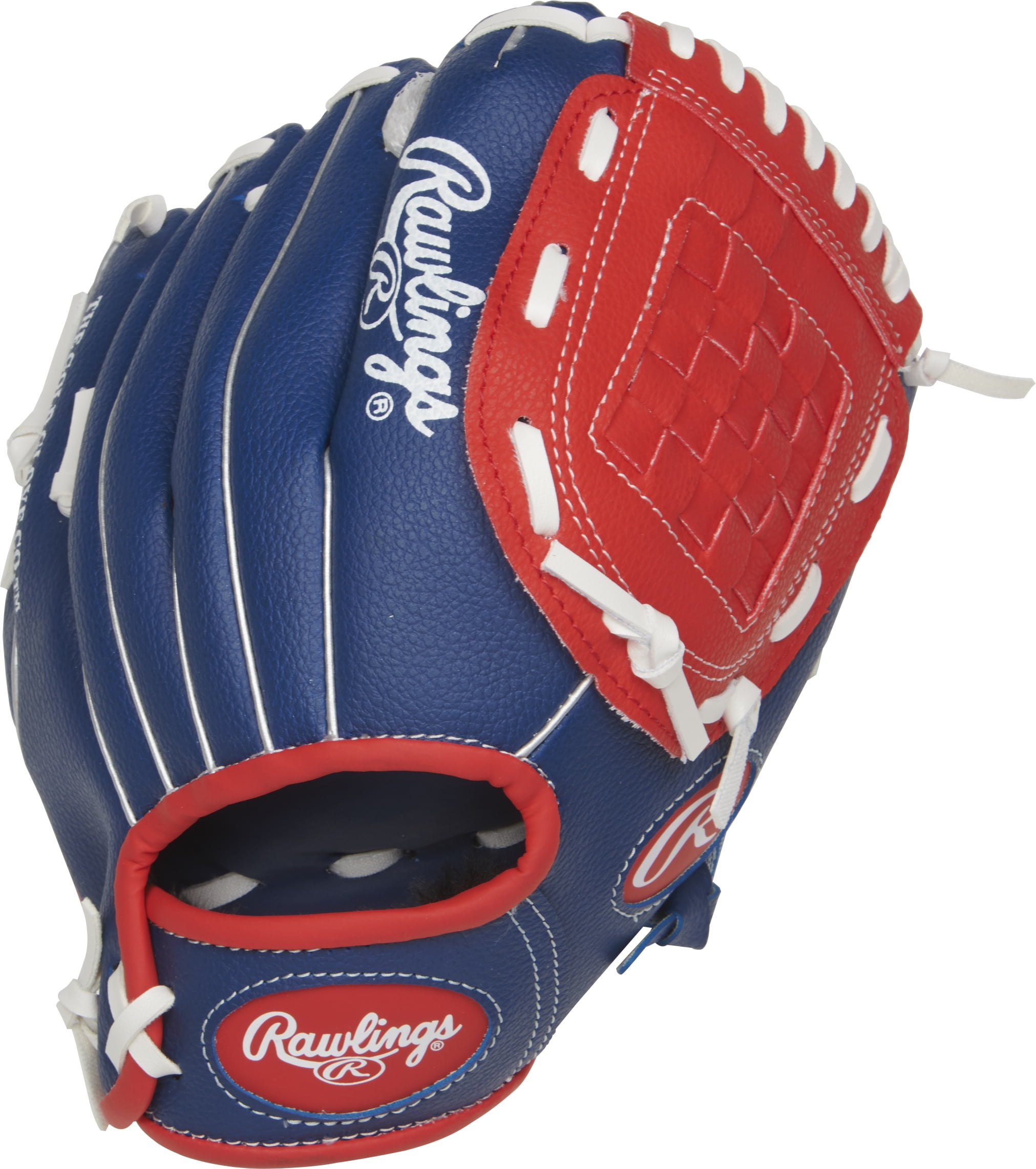 Rawlings Players Series Baseball Glove W/ Ball, 9.5 inch, Red/Navy ...