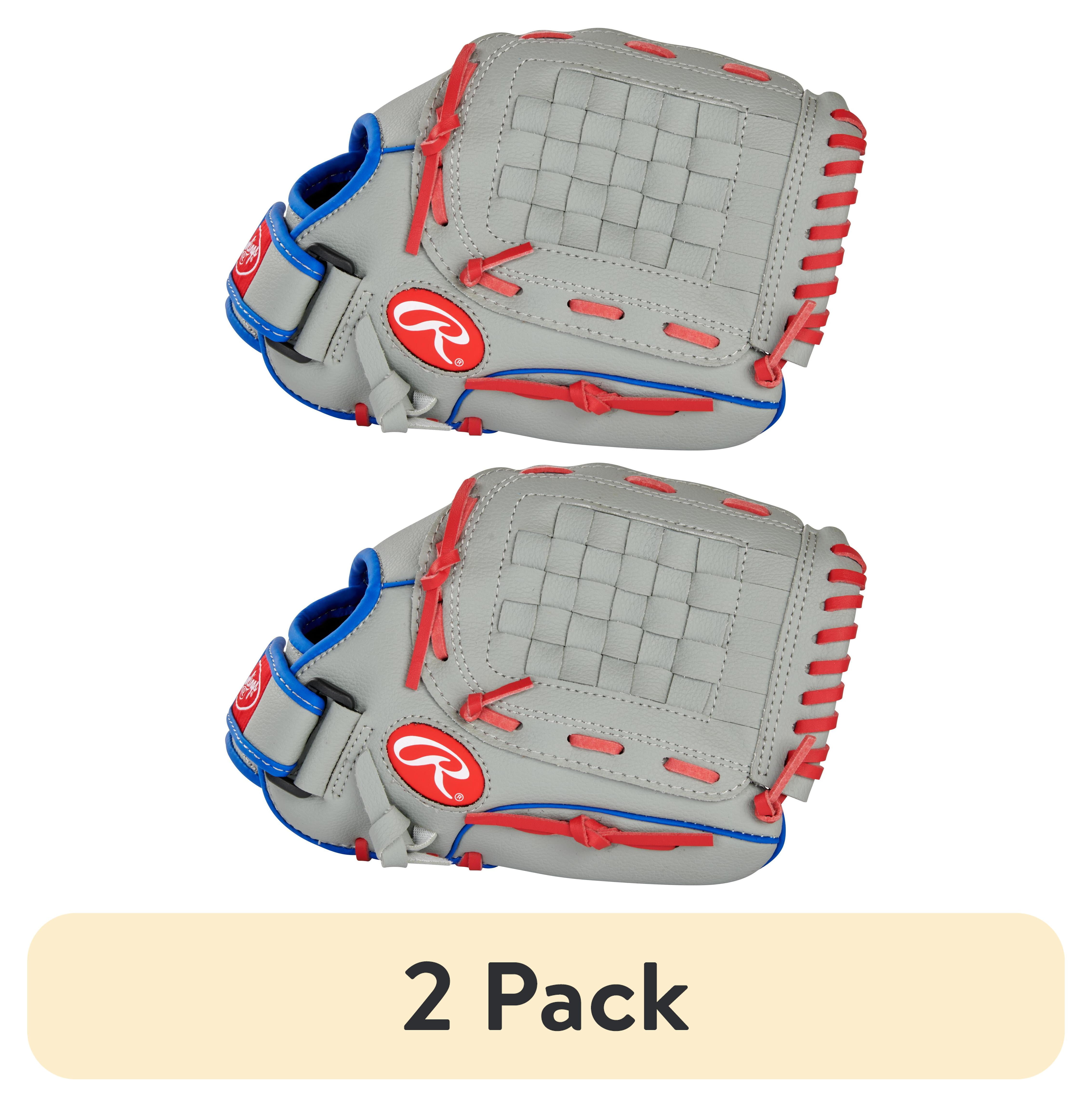 (2 pack) Rawlings Players Series Youth Tball/Baseball Glove, Gray/Blue ...