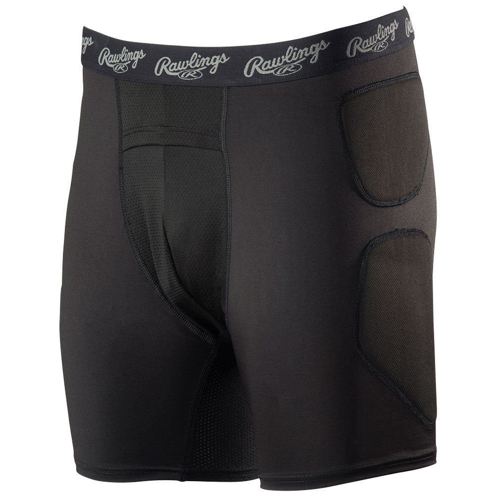 Rawlings Sporting Goods Rawlings Men's Baseball Sliding Shorts Black L ...
