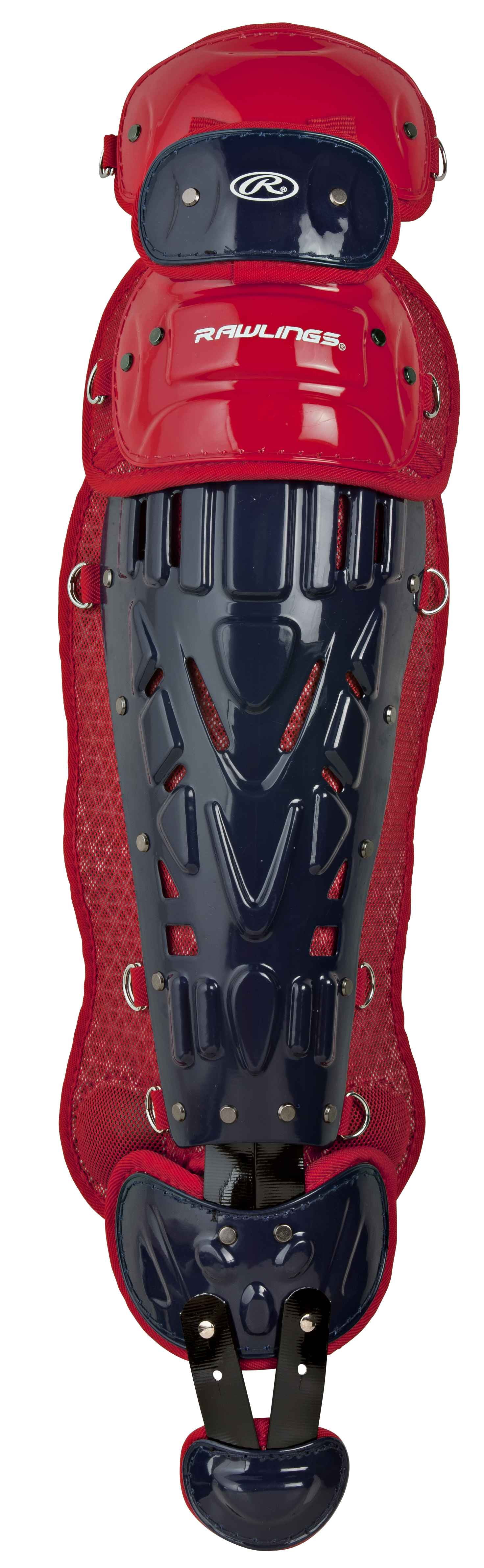 Rawlings Velo Baseball Intermediate Leg Guards | Navy/Scarlet ...