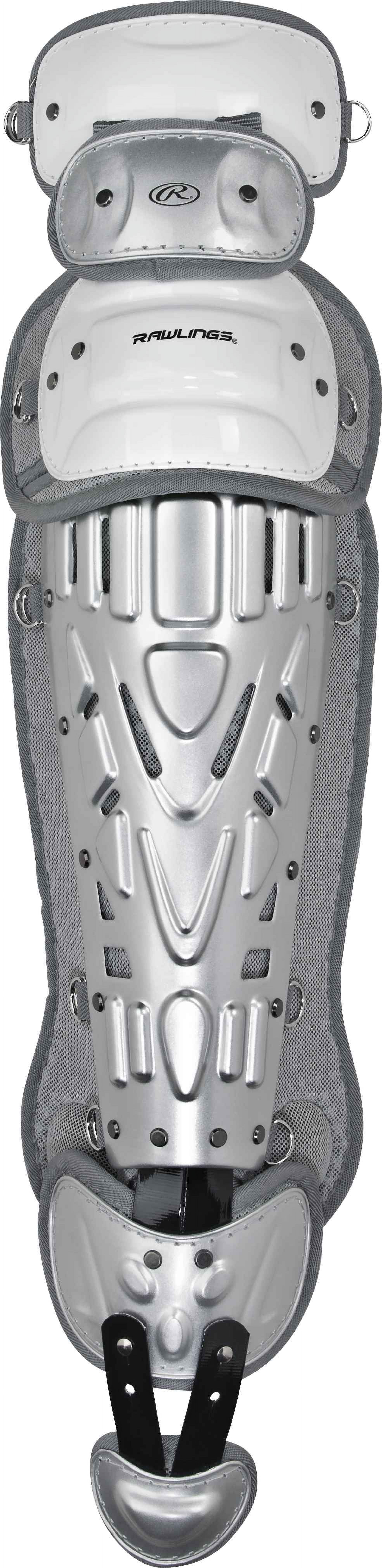 Rawlings Velo Baseball Intermediate Leg Guards | White/Silver ...