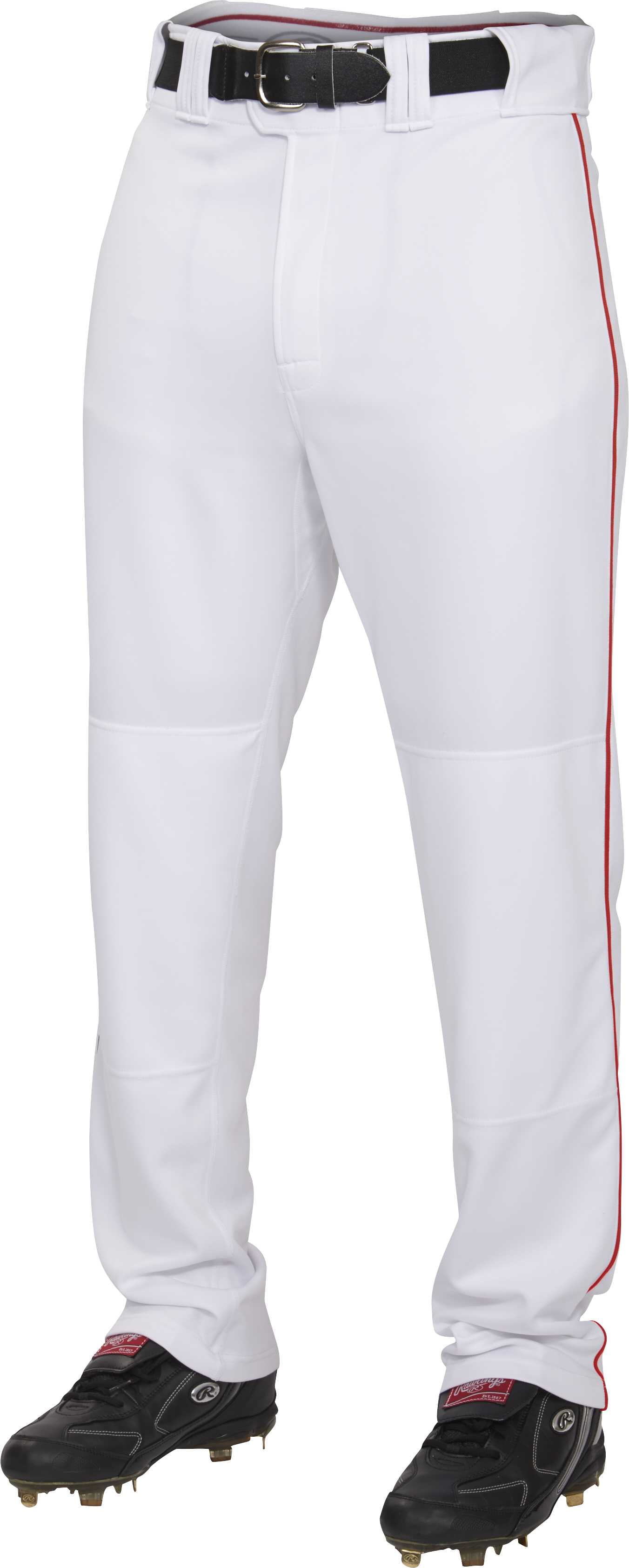 Rawlings Youth Semi-Relaxed Piped Pant | White/Scarlet | SML - Walmart.com
