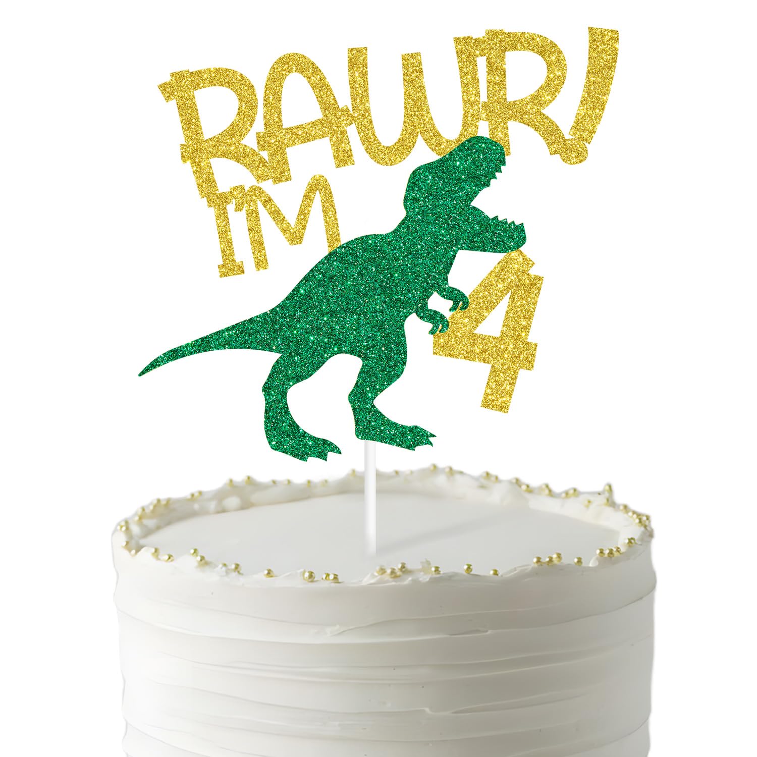 Rawr I'm 4 Cake Topper, Roar BSL1 I'm 4, Rxe Four, Dinosaur Jungle ...