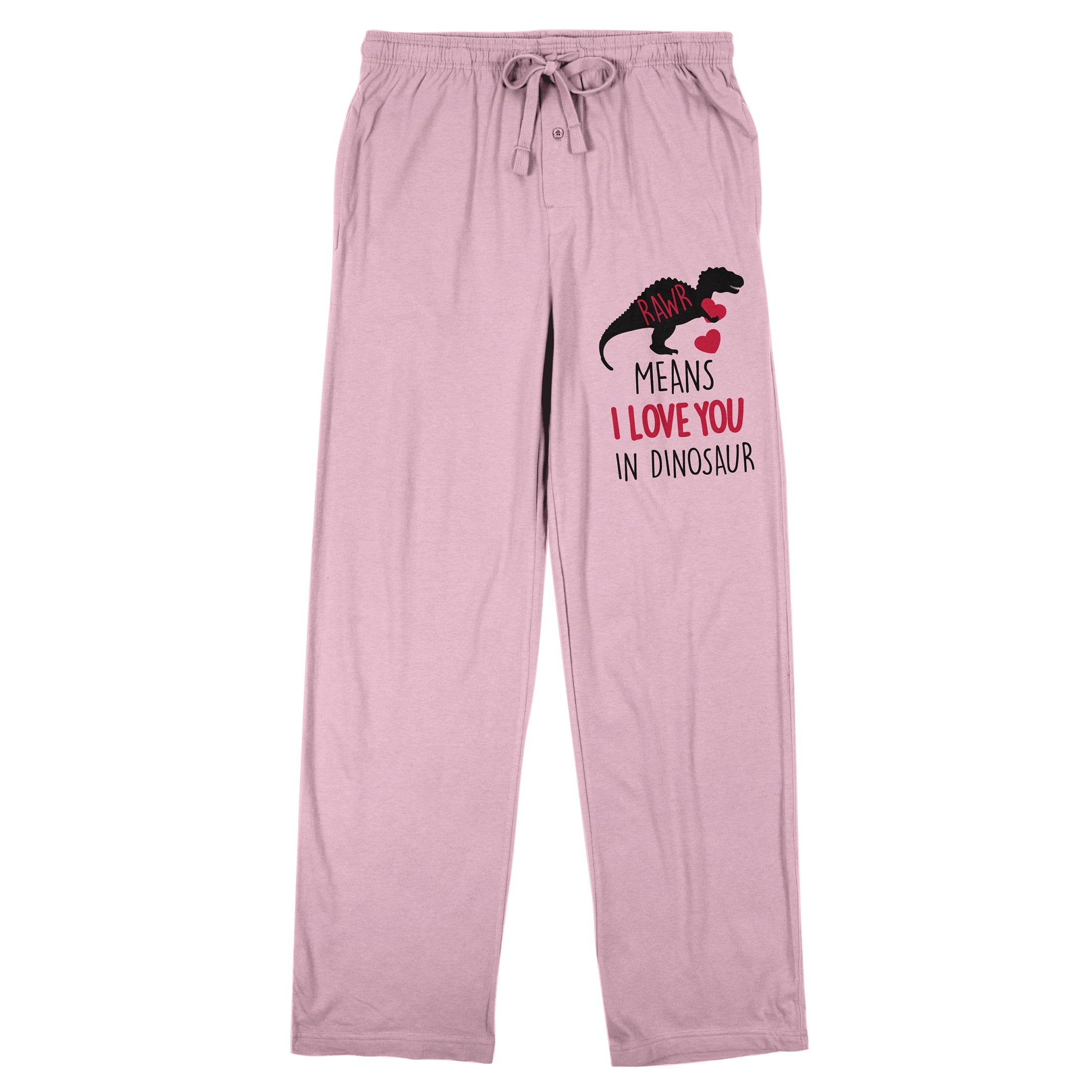 Rawr Means I Love You In Dinosaur Women's Pink Sleep Pajama Pants for ...