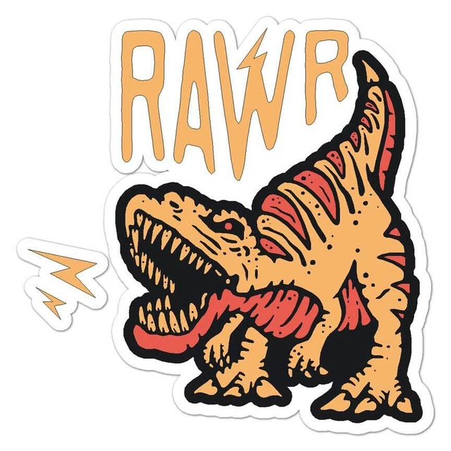 Rawr T-Rex Dinosaur Sticker Indoor Outdoor Phone Decal Water Bottle ...
