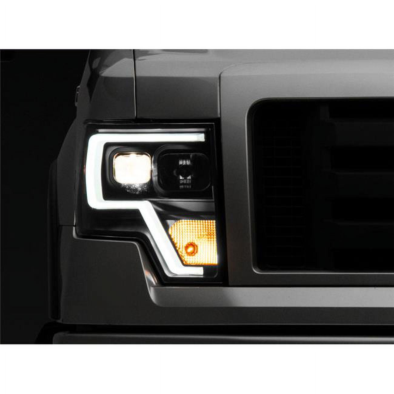 Raxiom 09-14 F-150 Projector Headlights w/ LED Accent- Black Housing ...