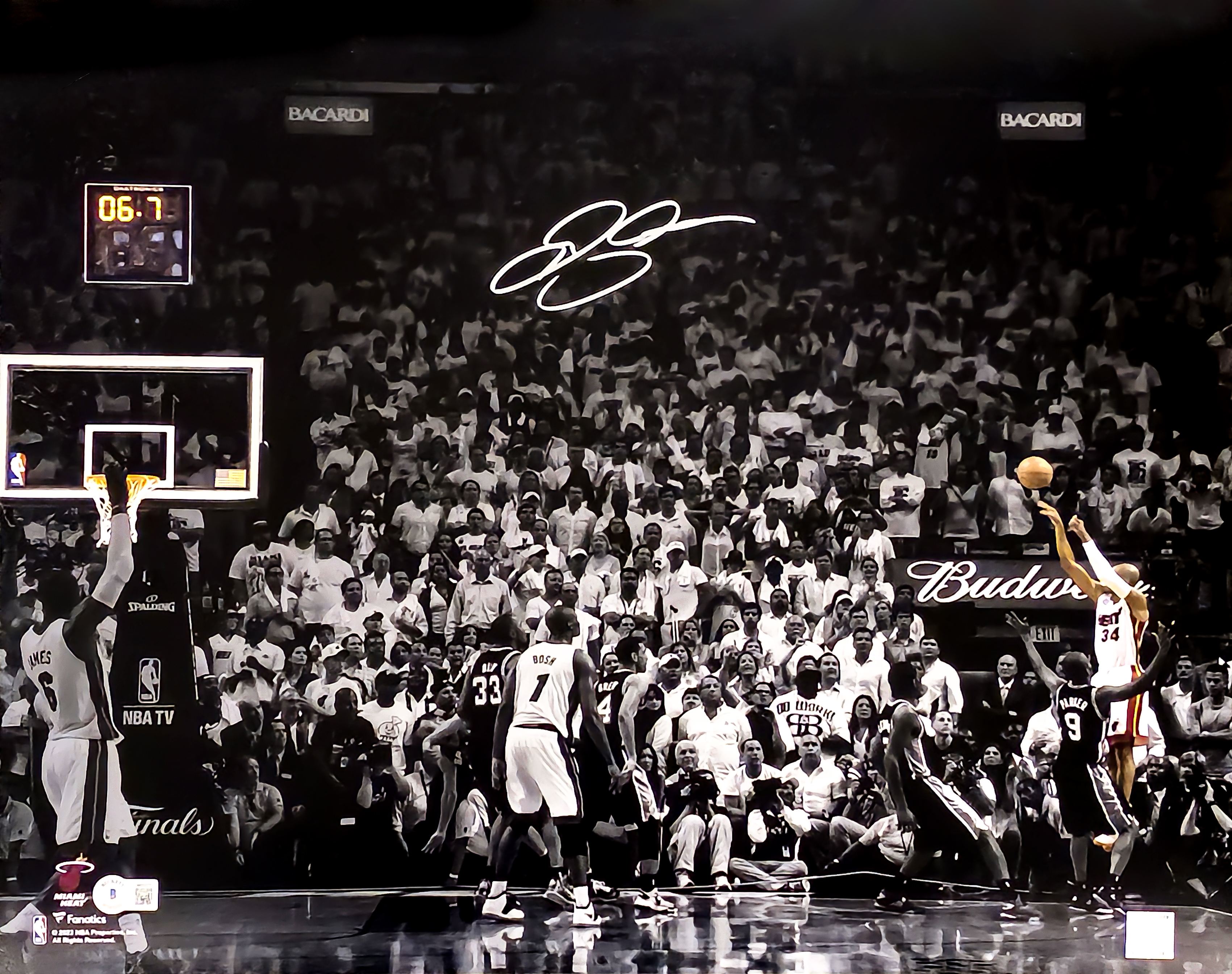 Ray Allen Autographed 16x20 Photo Miami Heat vs. San Antonio Spurs 2013 ...