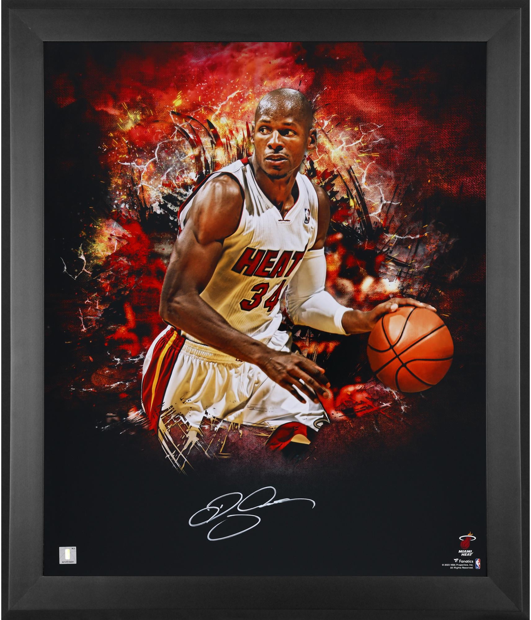Ray Allen Miami Heat Framed Autographed 20 " x 24" In Focus Photograph ...