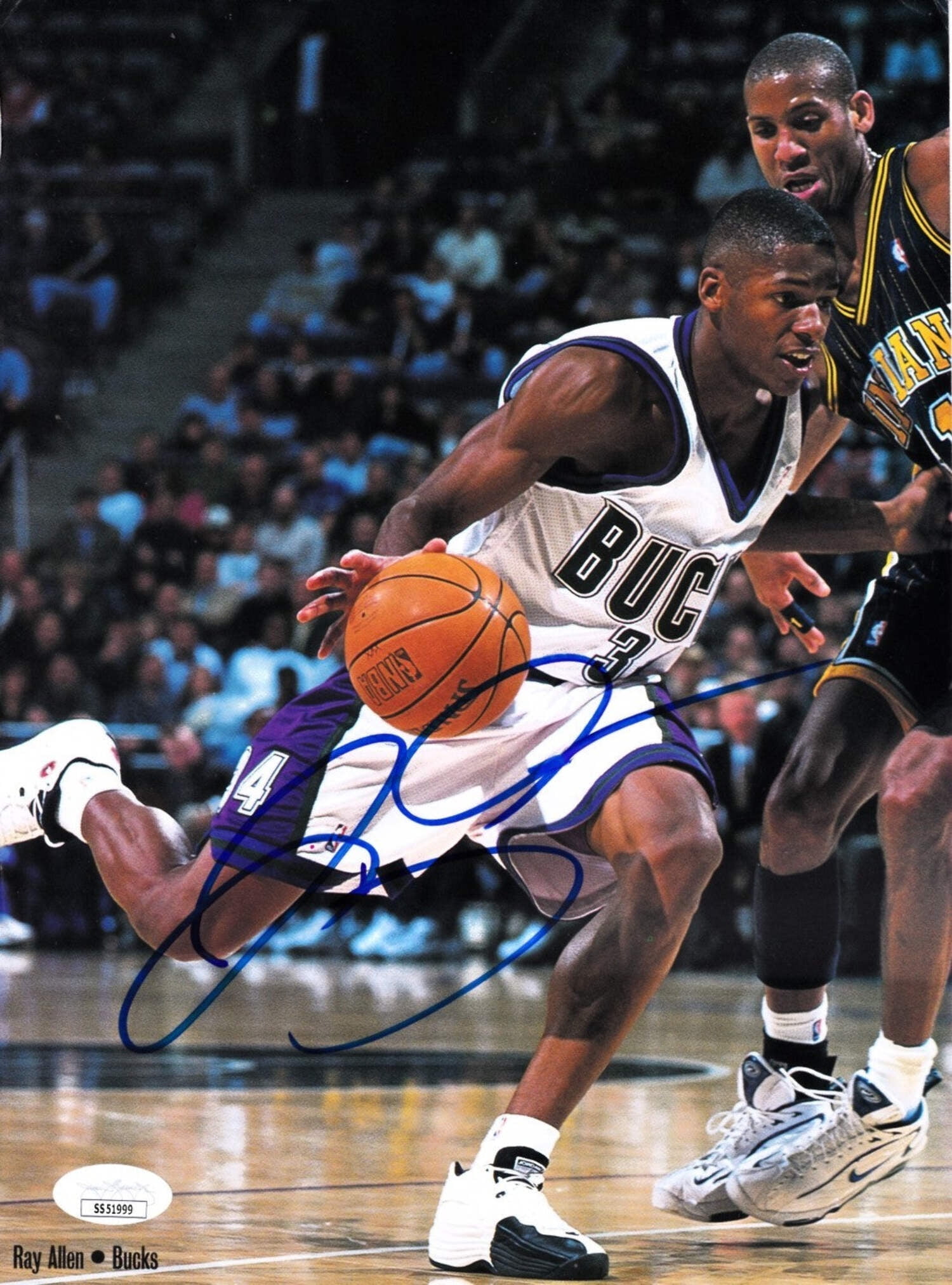 Ray Allen autographed Milwaukee Bucks full page basketball magazine ...